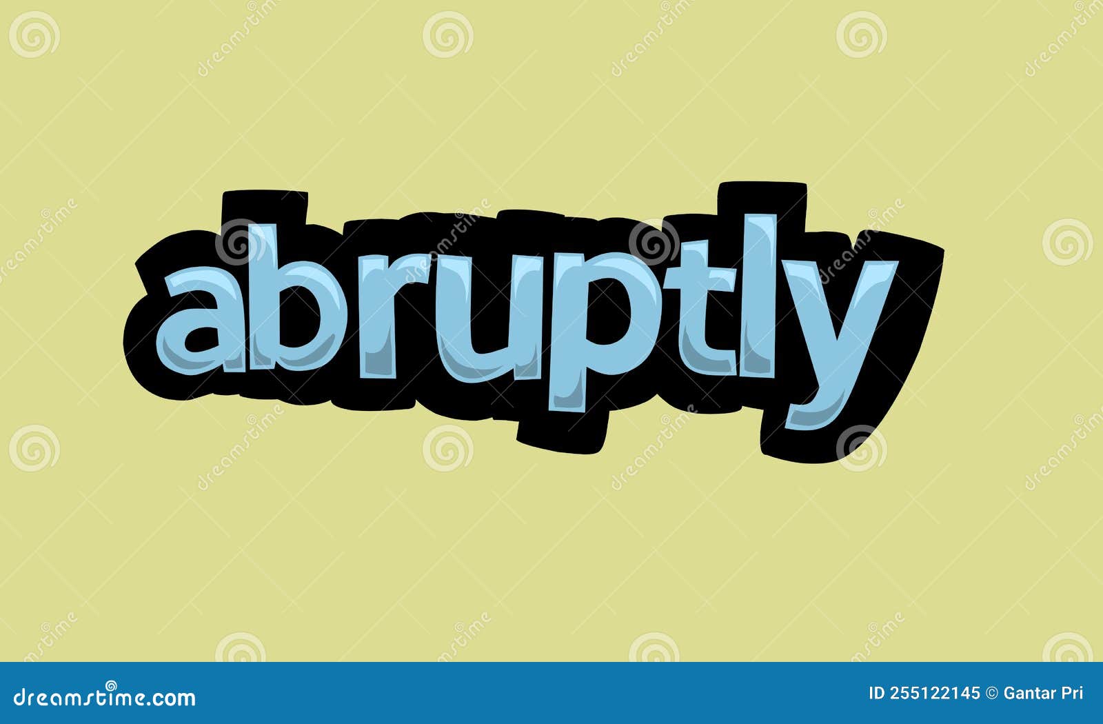 ABRUPTLY Writing Vector Design On A Yellow Background Royalty-Free ...