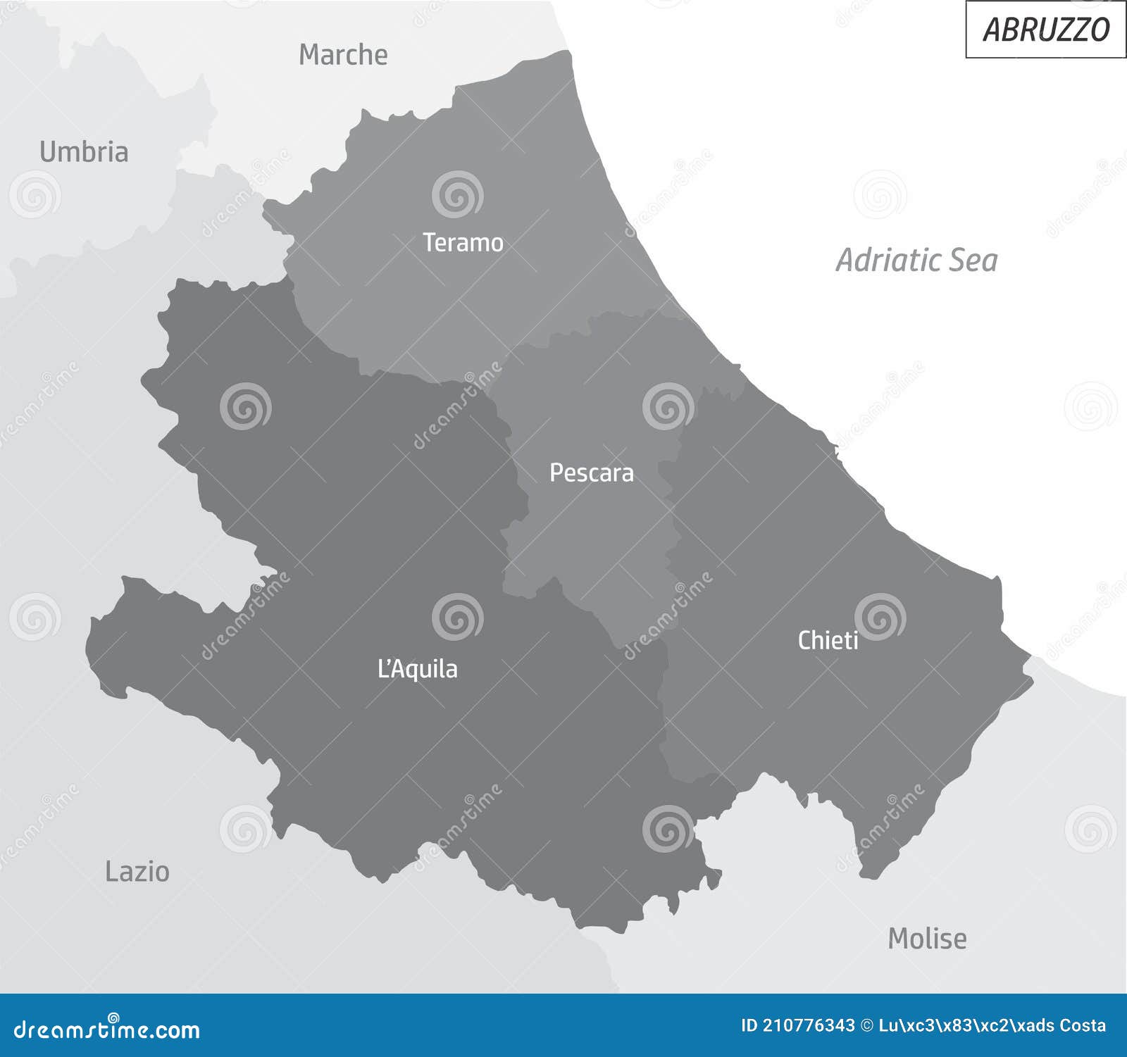 Teramo Province Map Stock Photo | CartoonDealer.com #194392206