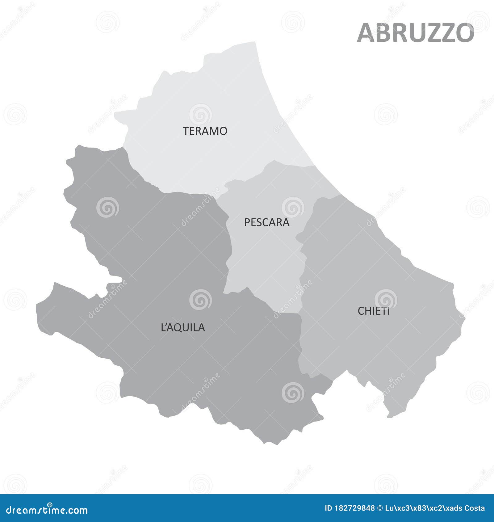 Abruzzo region map stock illustration. Illustration of administrative ...