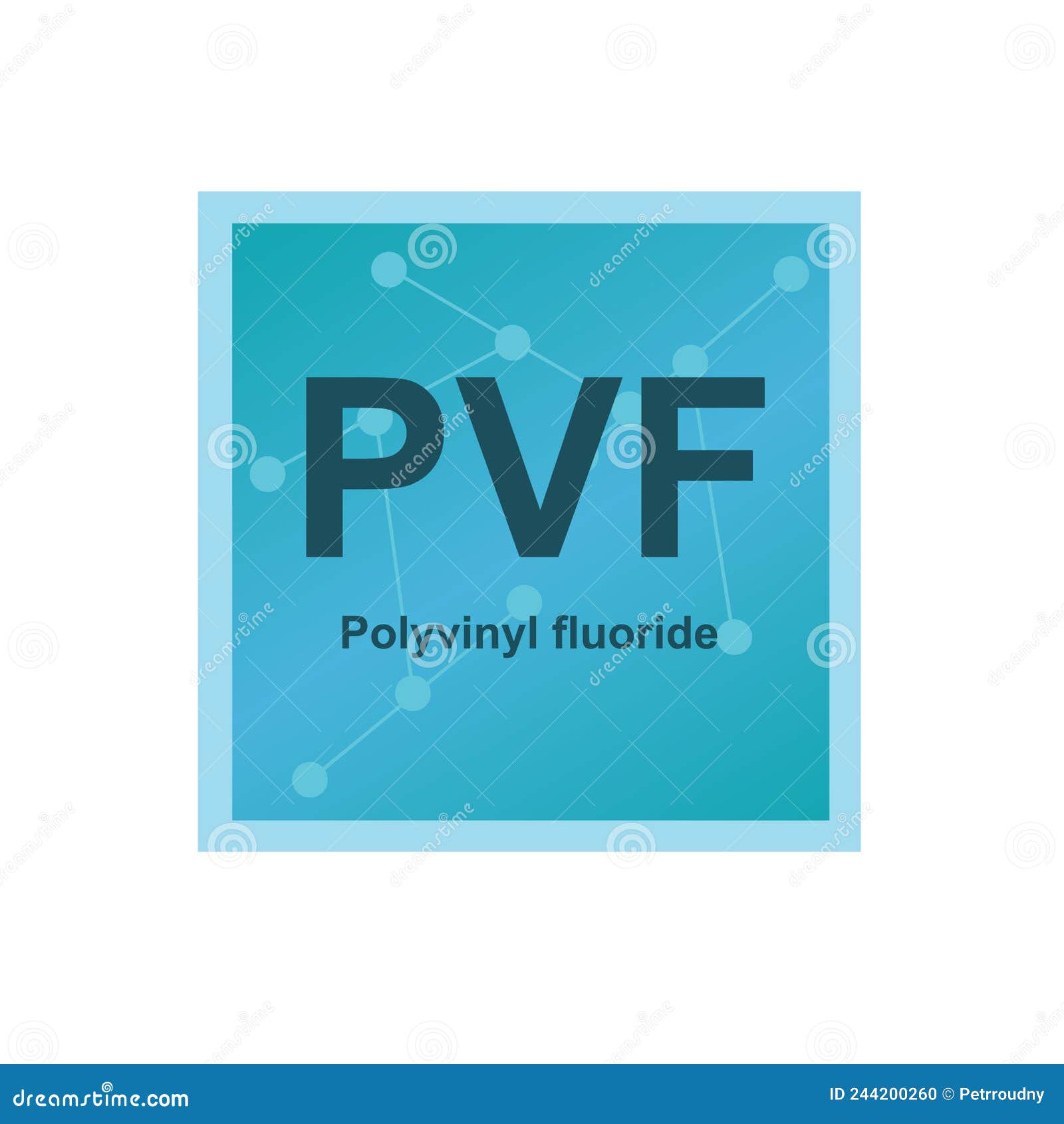 Vector Symbol of Polyvinyl Fluoride PVF Polymer on the Background from ...