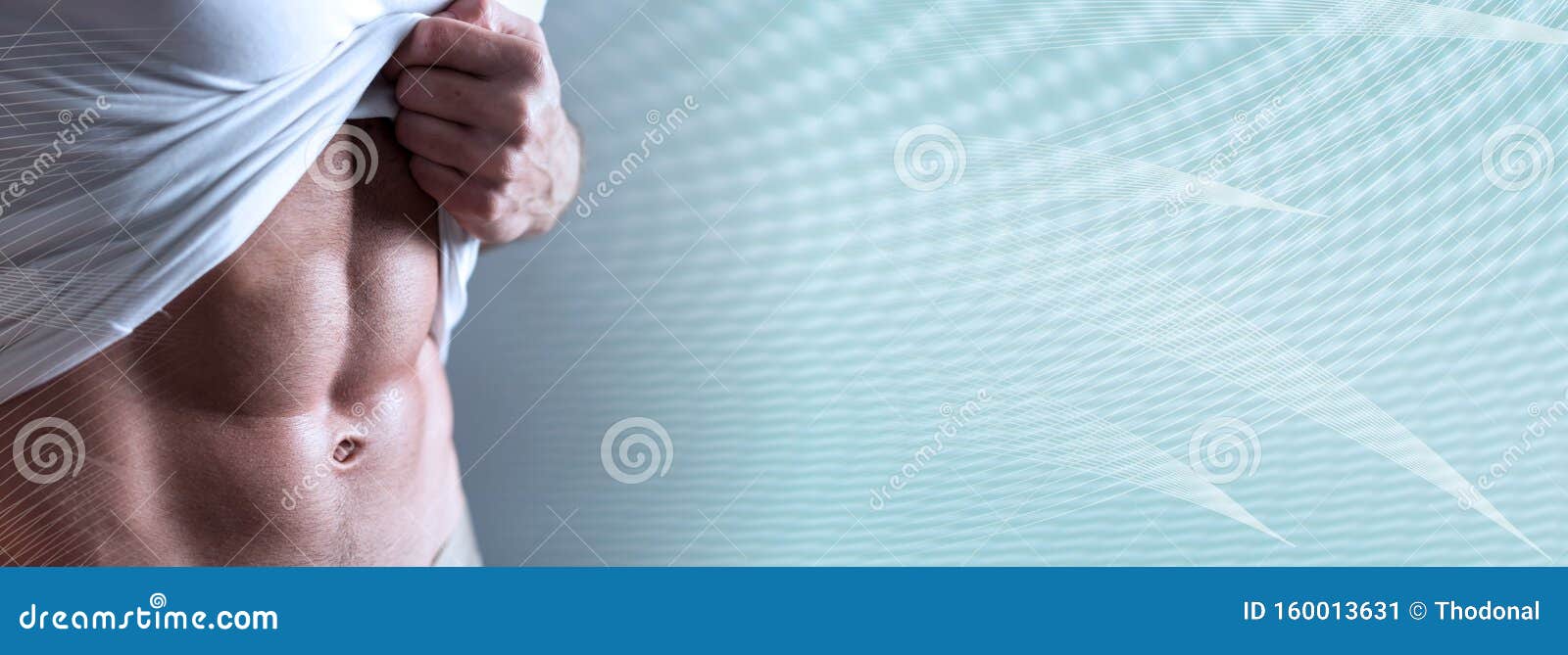 Abs of Athletic Man; Panoramic Banner Stock Image - Image of athletic ...