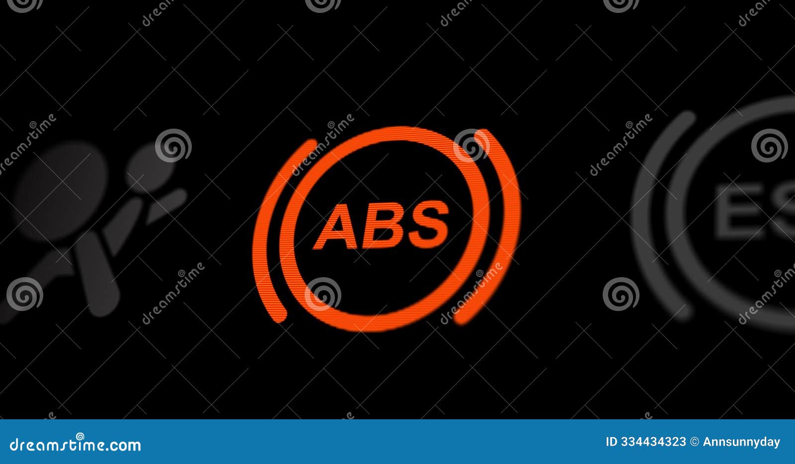 ABS Brake Warning Light on Car Dashboard, Car Anti-lock Brake System ...