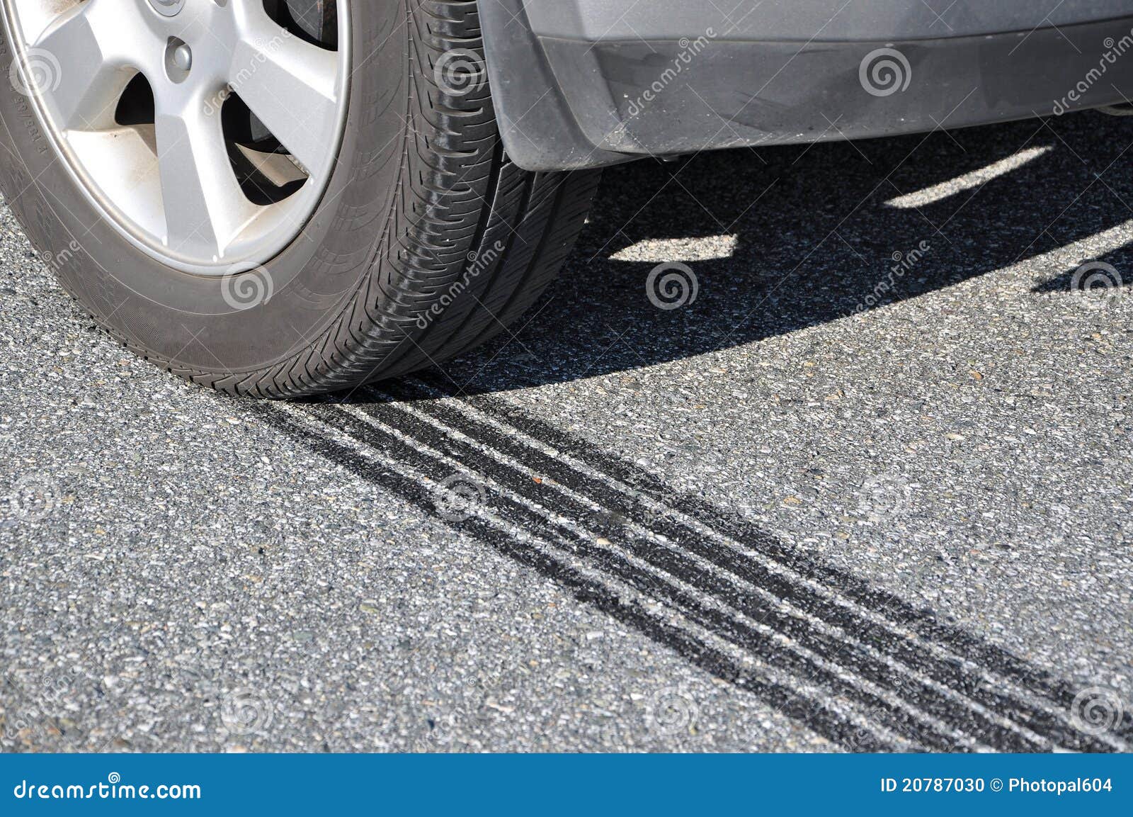 ABS Emergency Braking Tracks Stock Photo - Image of asphalt, pedestrian ...