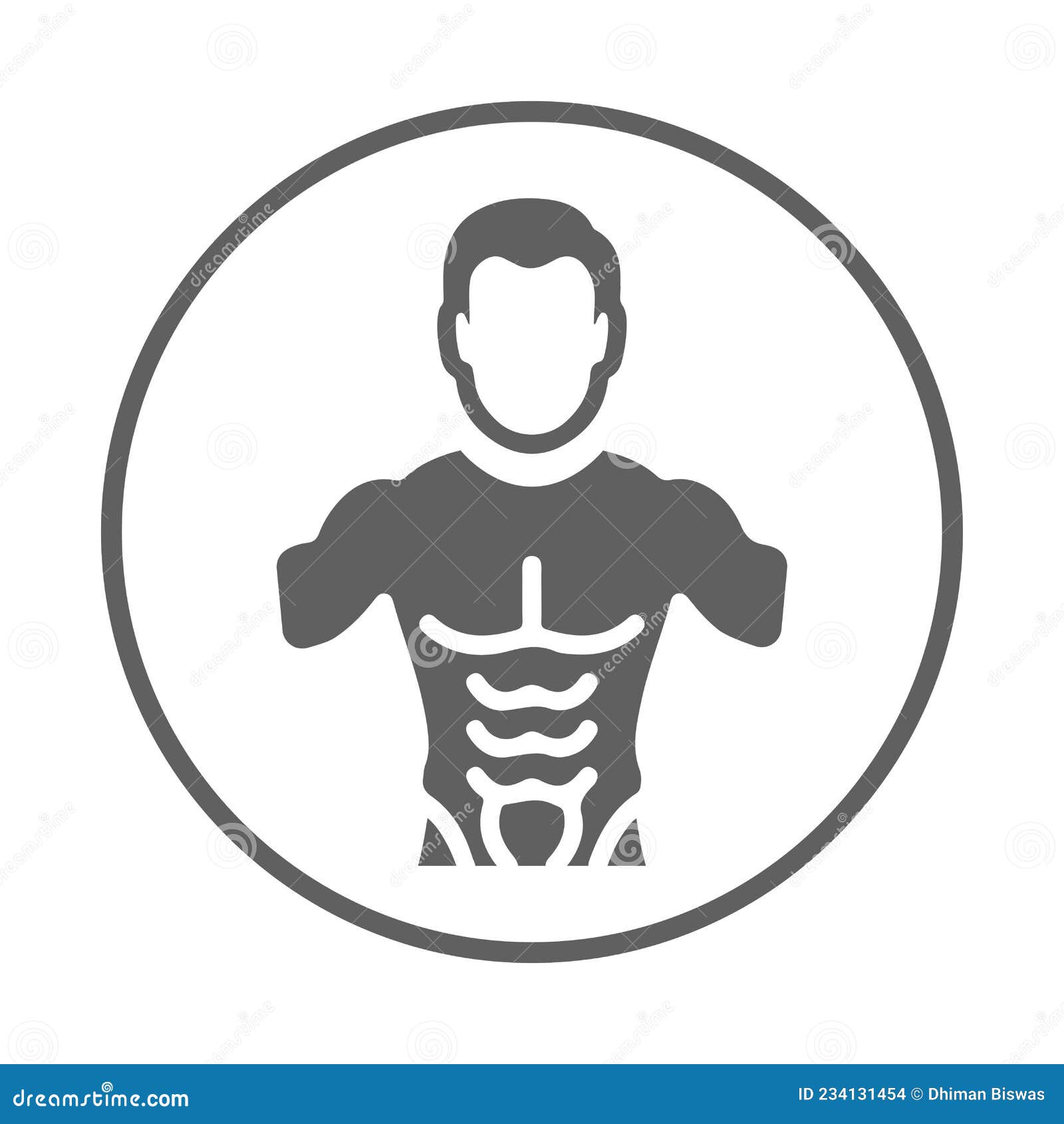 Abs, Exercises, Muscles Icon. Gray Vector Graphics Stock Illustration ...