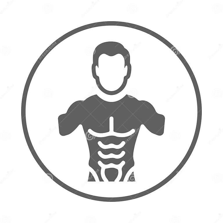 Abs, Exercises, Muscles Icon. Gray Vector Graphics Stock Illustration ...