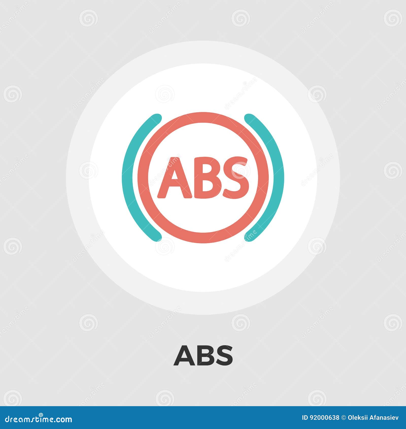 ABS flat icon. stock vector. Illustration of isolated - 92000638