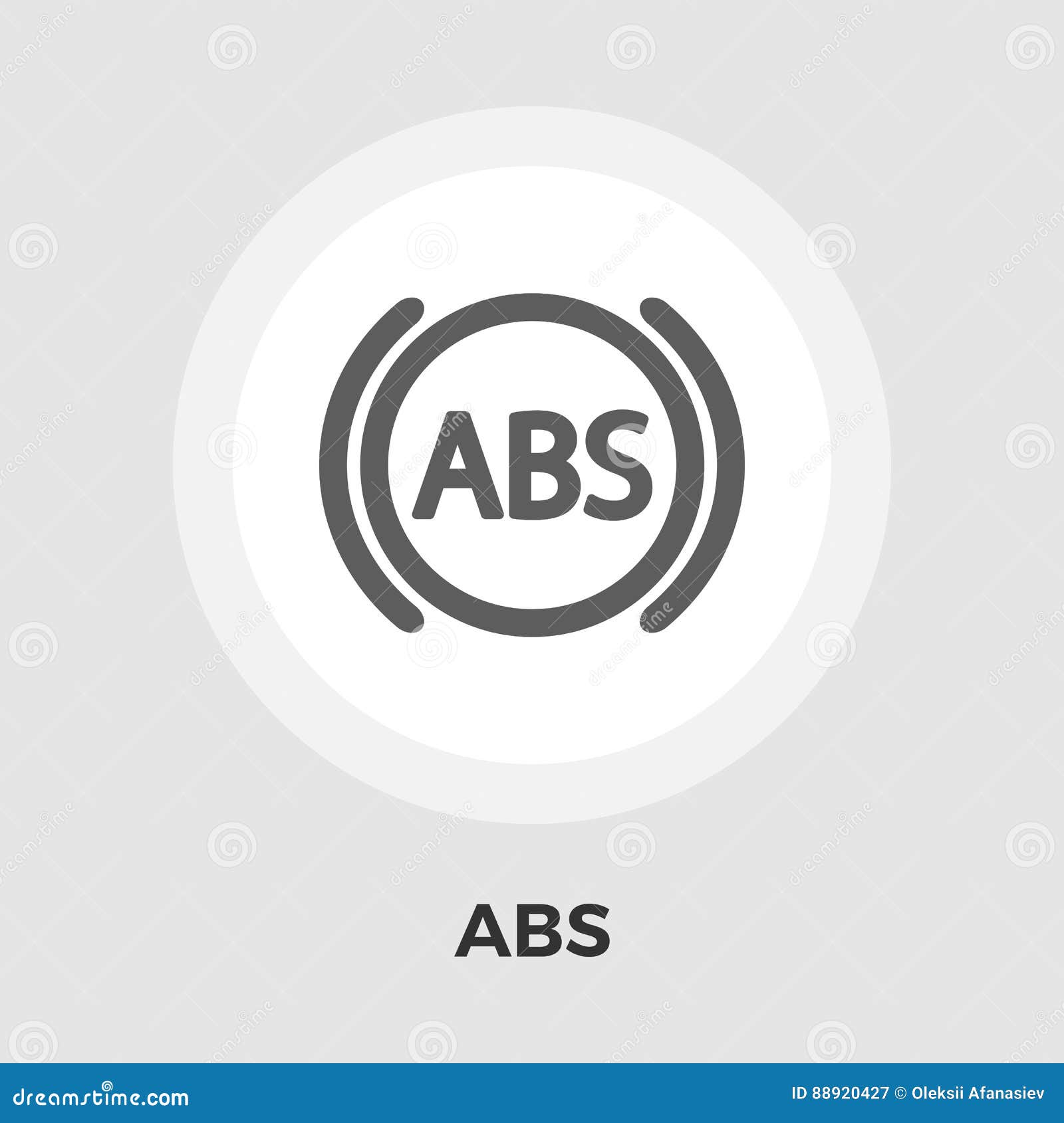 ABS flat icon. stock vector. Illustration of attention - 88920427