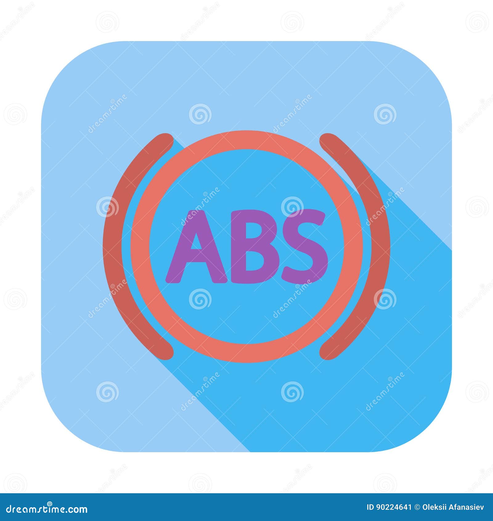 ABS flat single icon. stock vector. Illustration of attention - 90224641