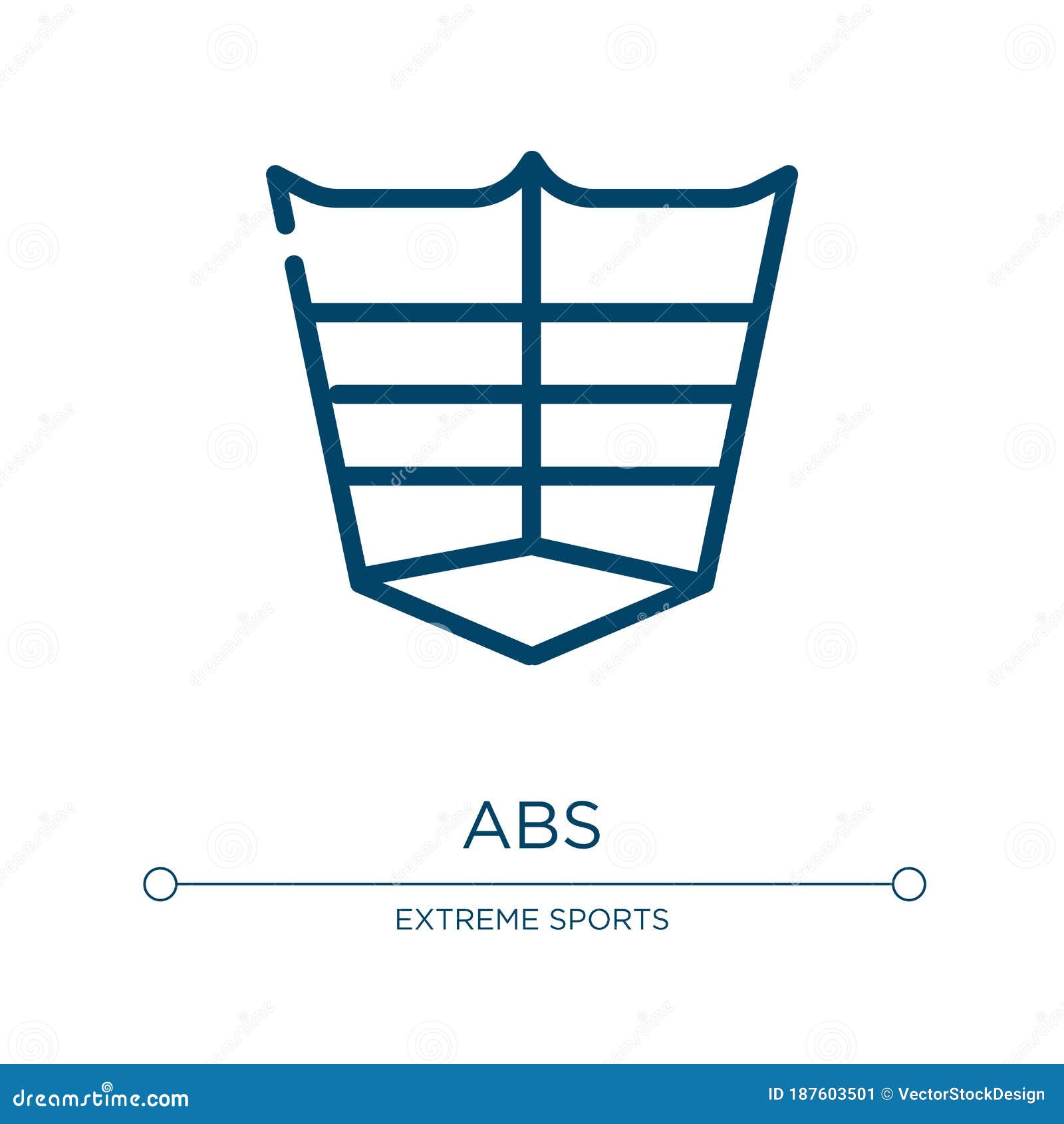 Abs Icon. Linear Vector Illustration from Gym Collection. Outline Abs ...