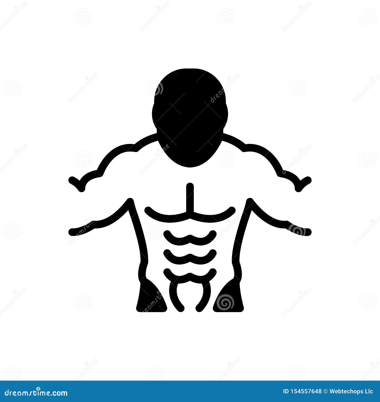Black Solid Icon for Abs, Muscles and Abdomen Stock Vector ...