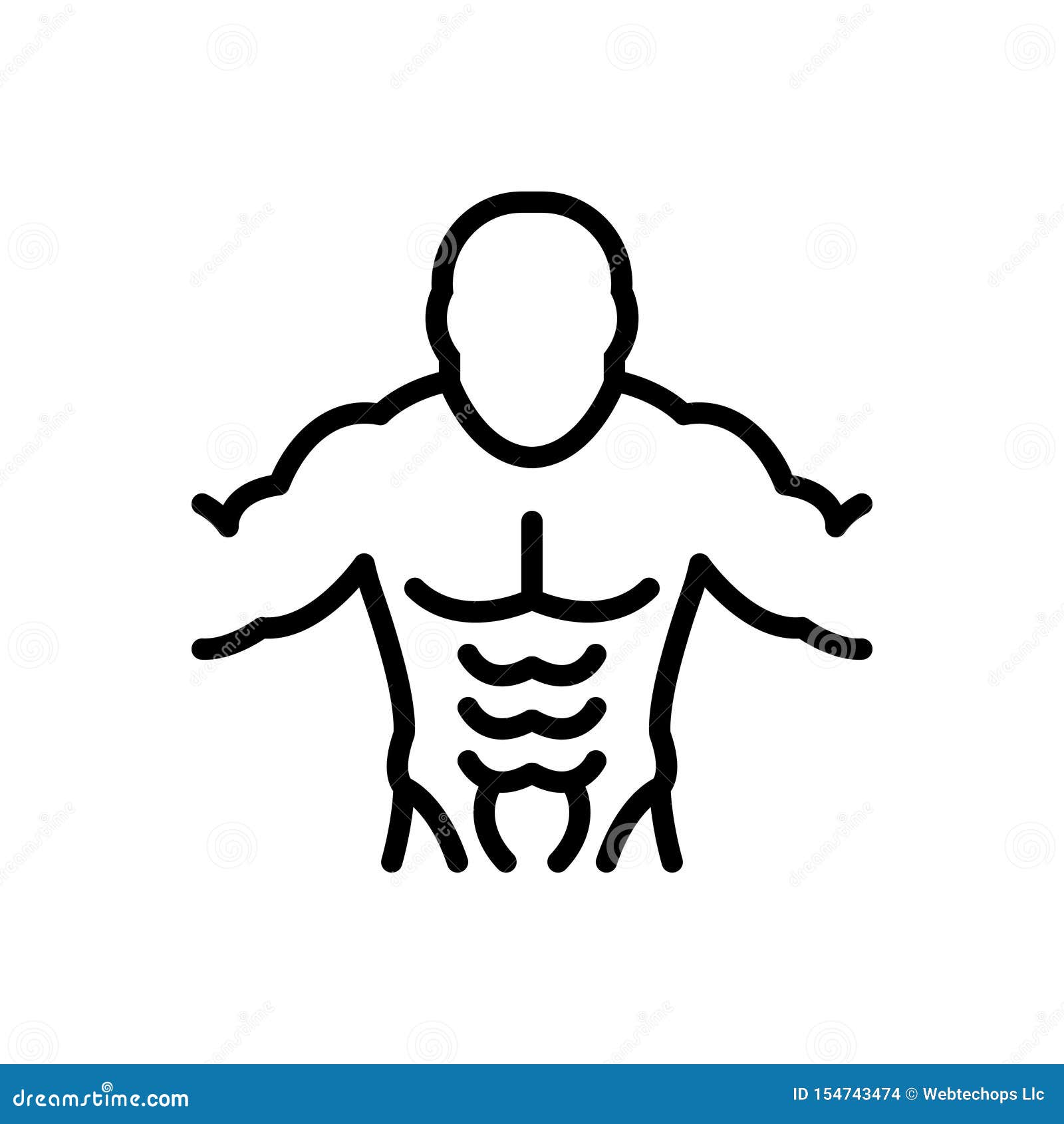 Black Line Icon for Abs, Muscles and Abdomen Stock Vector ...