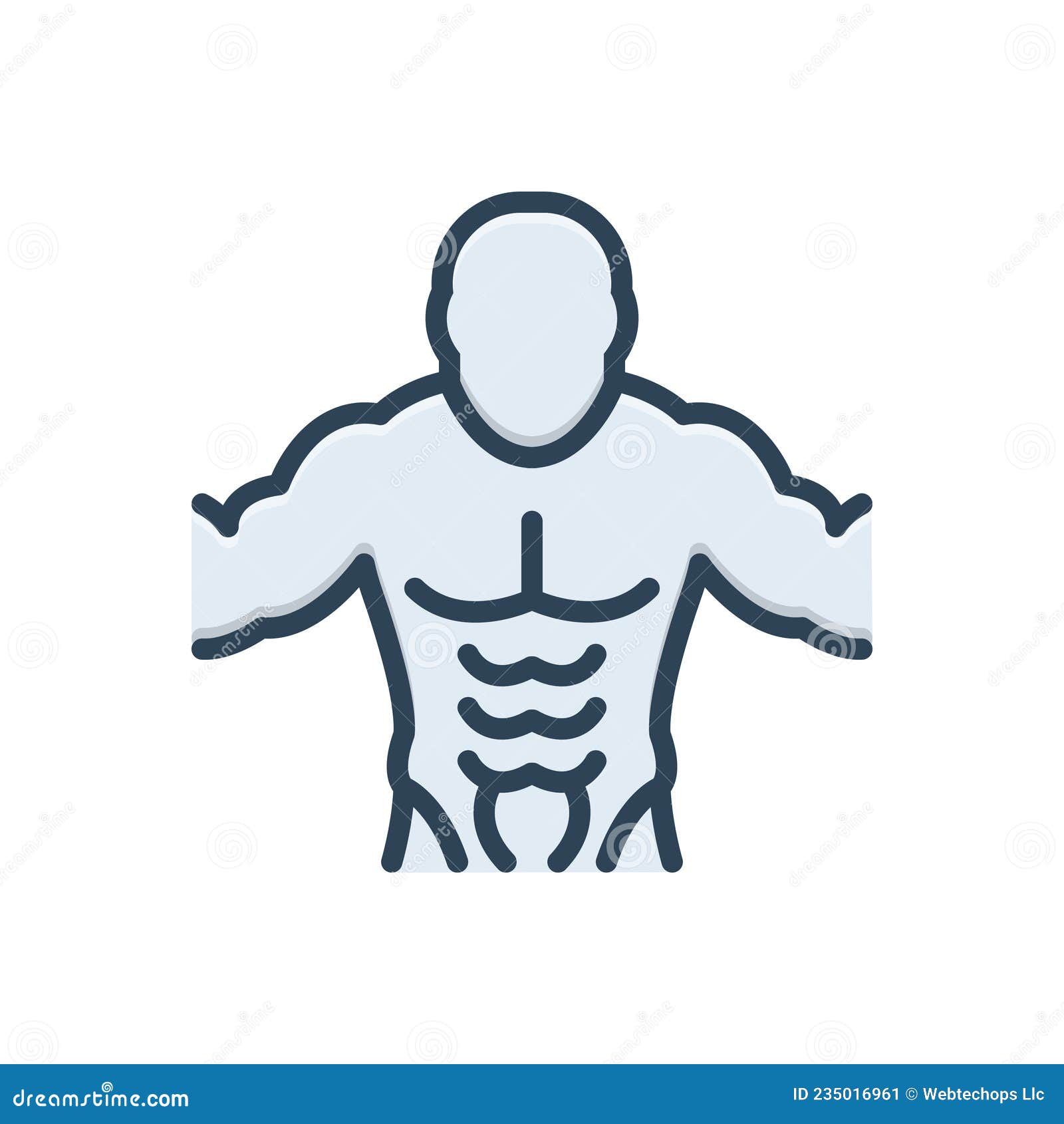 Color Illustration Icon for Abs, Muscles and Abdomen Stock Illustration ...