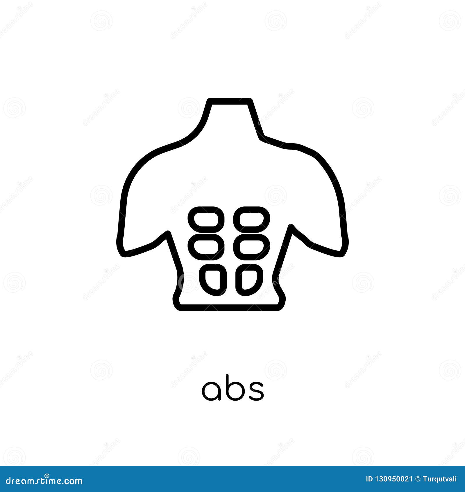 Abs Icon. Trendy Modern Flat Linear Vector Abs Icon on White Background ...