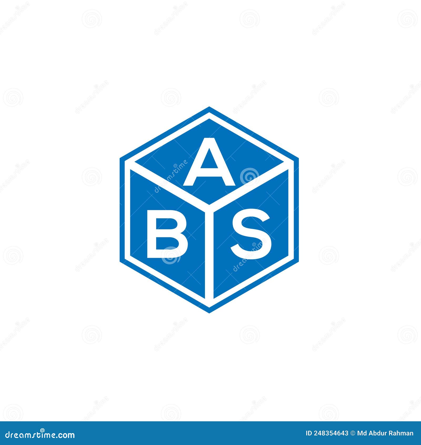 ABS Letter Logo Design on Black Background. ABS Creative Initials ...