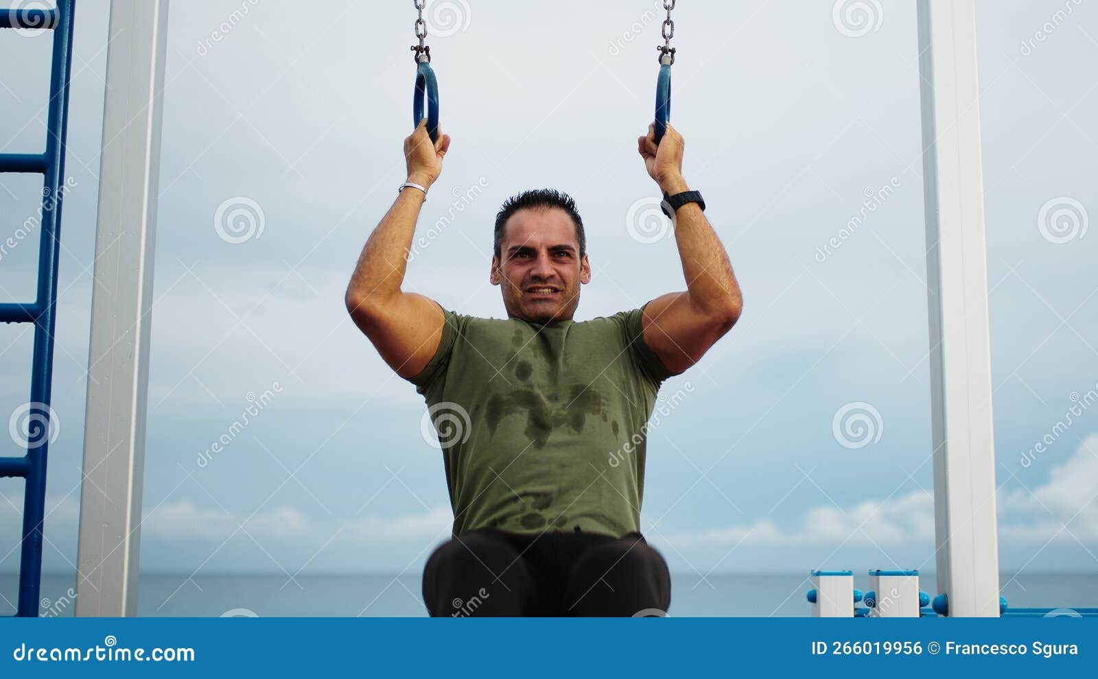 Abs Workout Exercise on Rings Stock Photo - Image of power, gymnastics ...