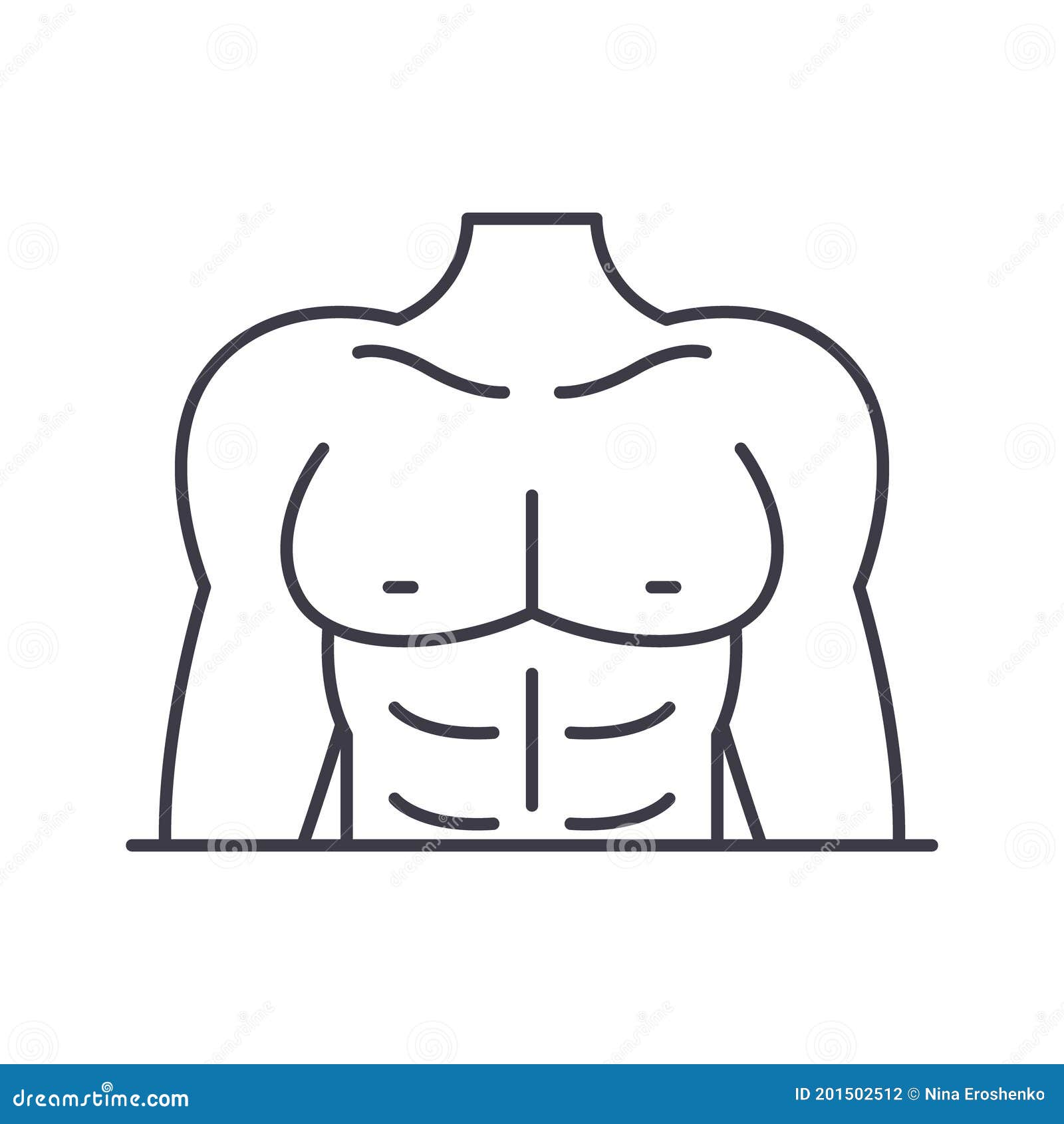 Abs Workout Icon, Linear Isolated Illustration, Thin Line Vector, Web ...
