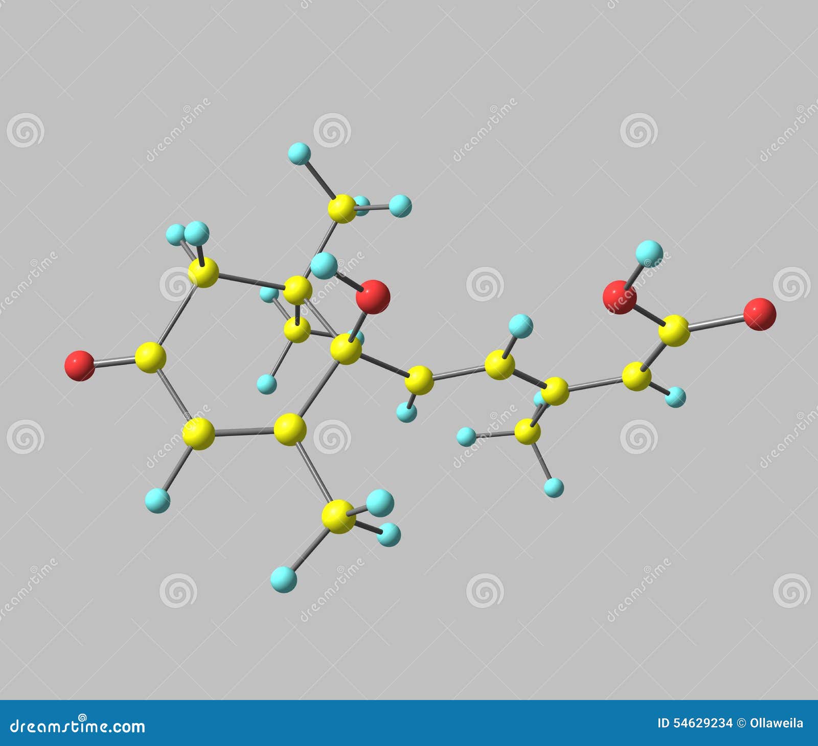 Abscisic Acid Molecule Isolated on Grey Stock Illustration ...
