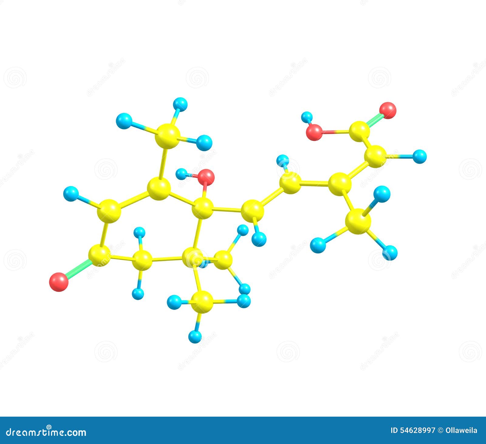 Abscisic Acid Molecule Isolated on White Stock Illustration ...