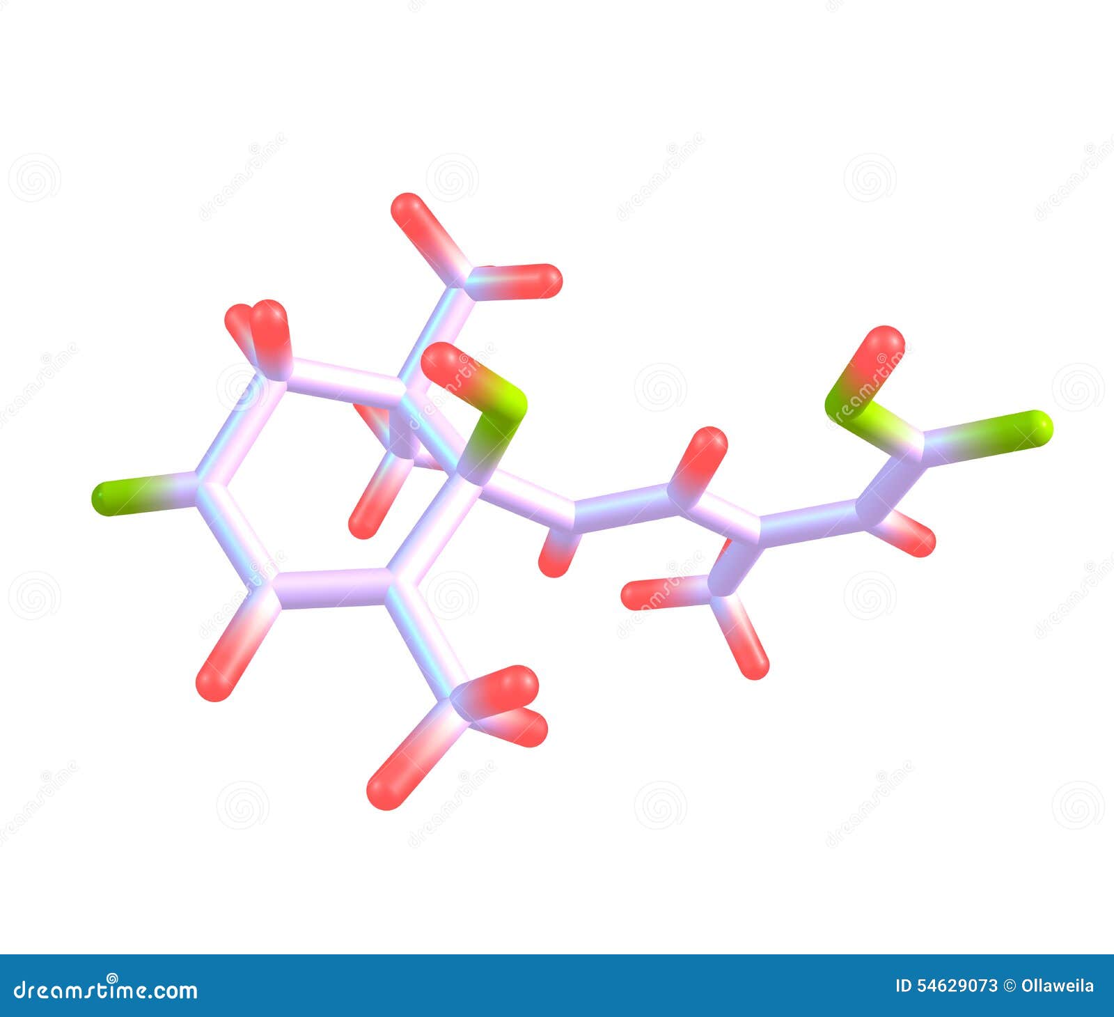Abscisic Acid Molecule Isolated on White Stock Illustration ...