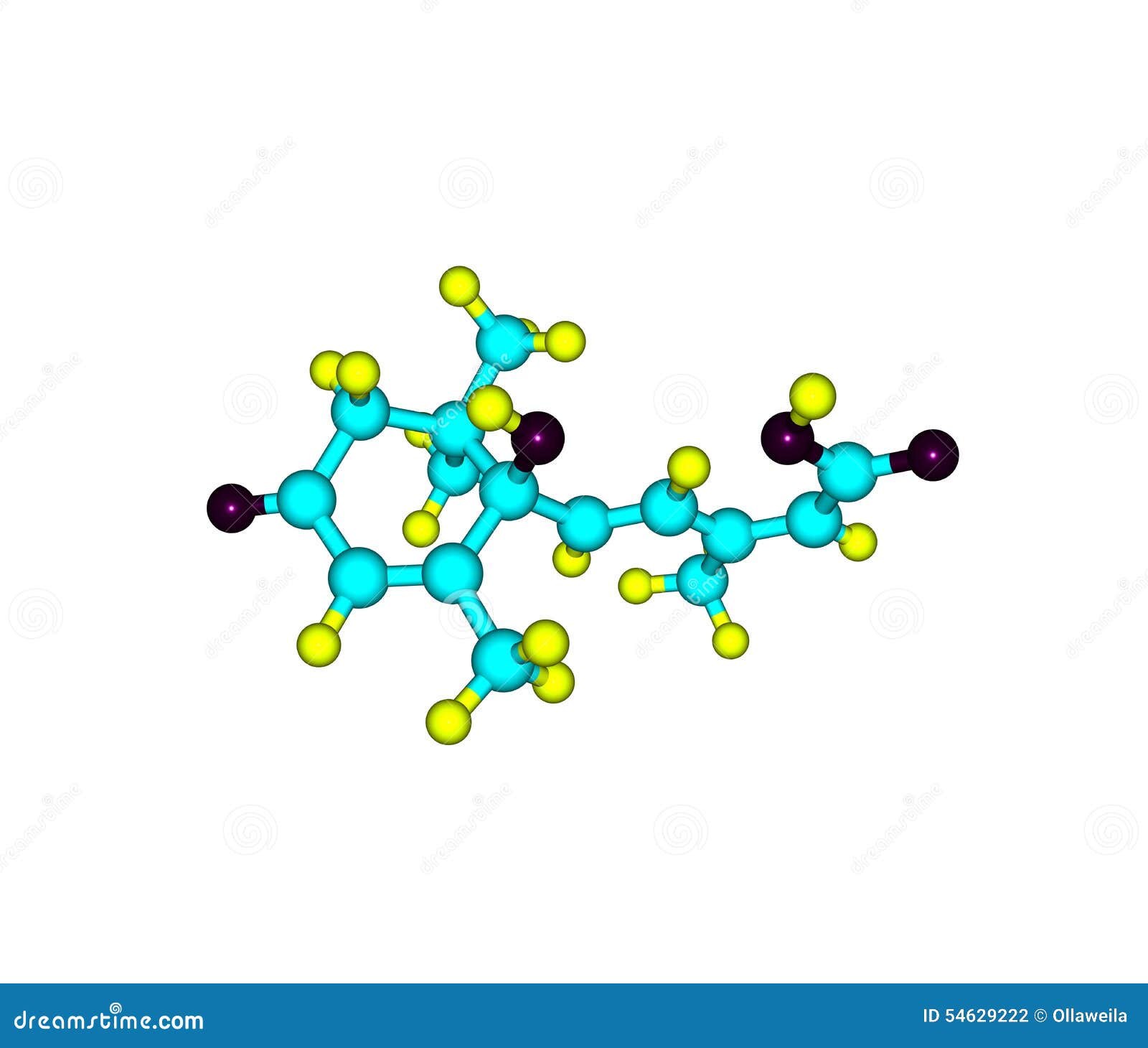 Abscisic Acid Molecule Isolated on White Stock Illustration ...
