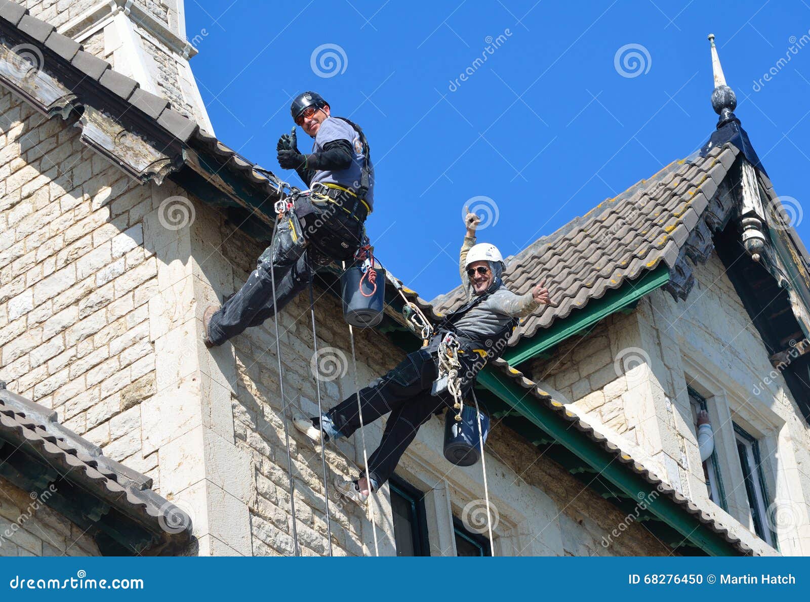Abseiling Building Maintenance Workers at Work. Editorial Image - Image ...