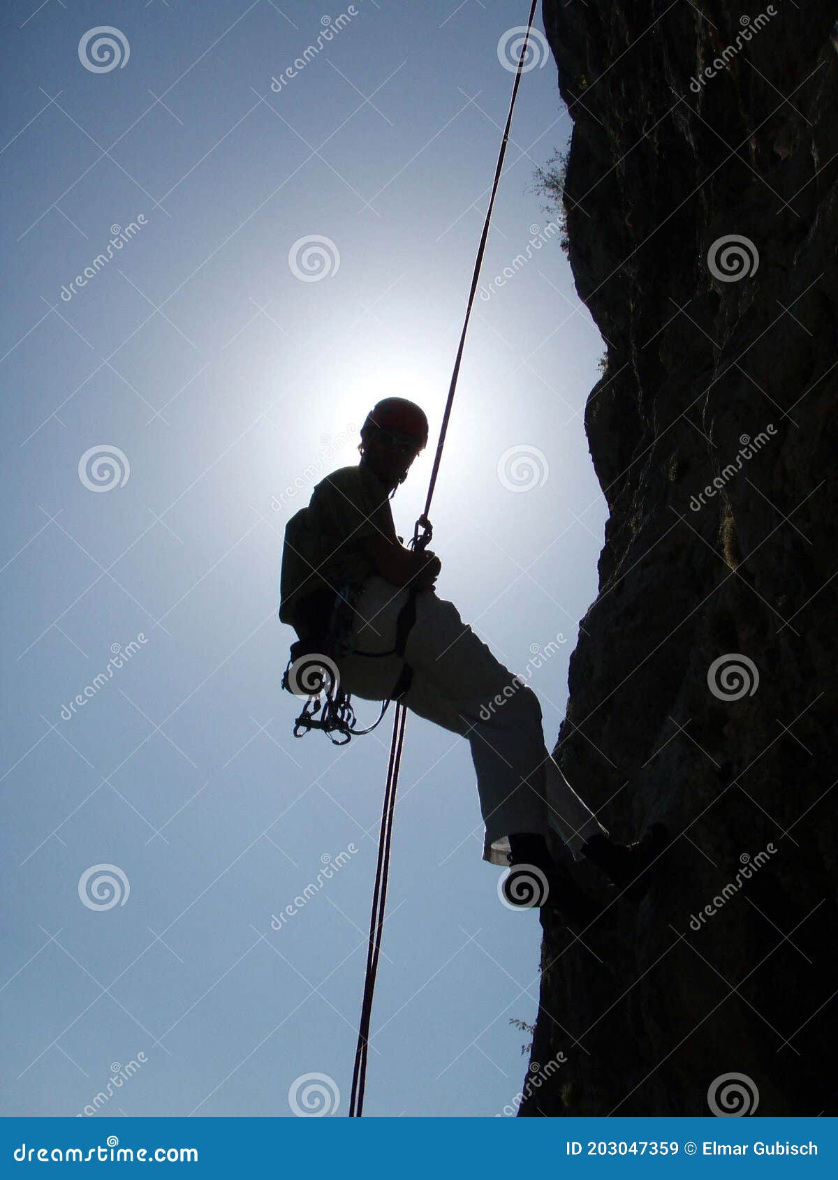 Abseiling or Rappelling in Climbing Editorial Stock Image - Image of ...