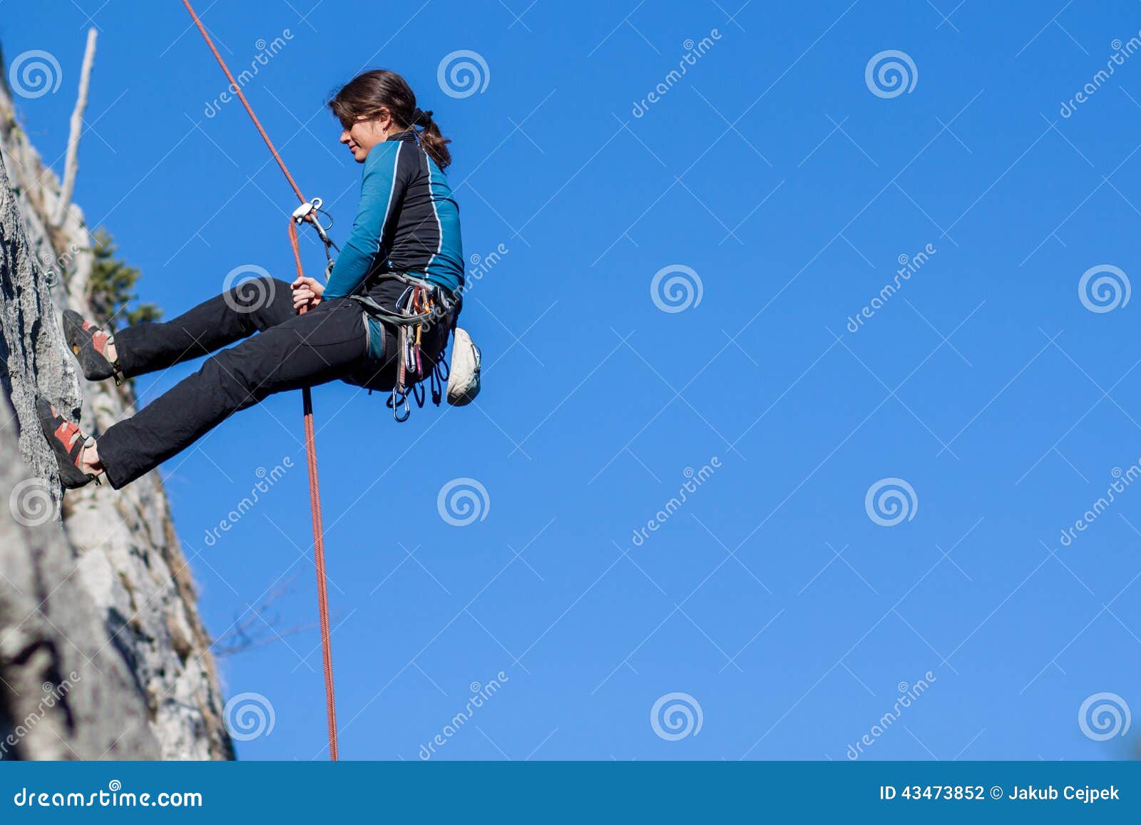 Abseiling stock photo. Image of crack, cliff, active - 43473852