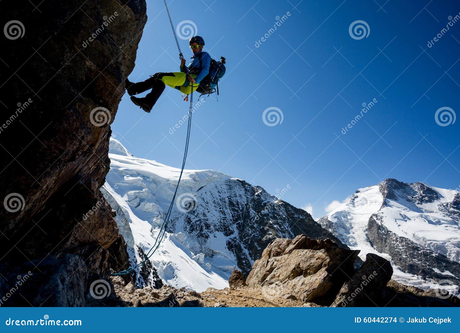 Abseiling stock photo. Image of activity, abseiling, bernina - 60442274
