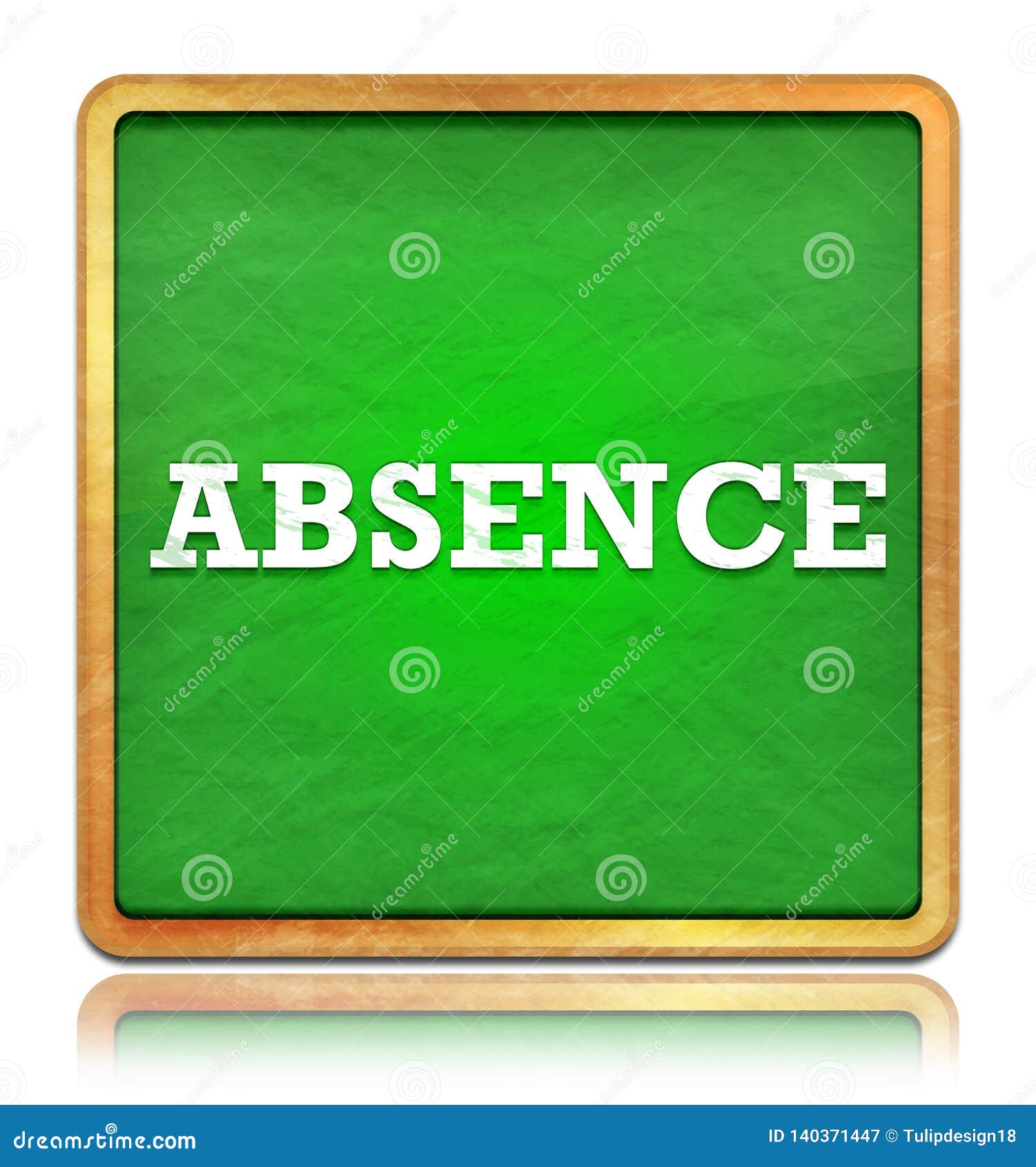 Absence Green Chalkboard Square Button Stock Image | CartoonDealer.com ...