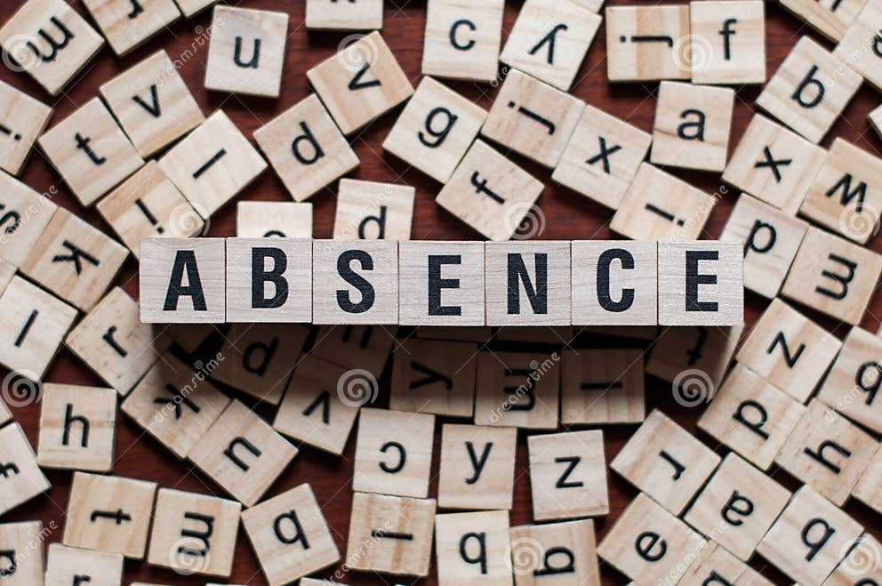 Absence Word on Building Blocks Stock Image - Image of disease, message ...