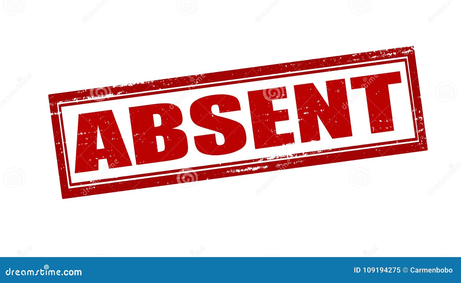 Absent stock illustration. Illustration of minded, rectangular - 109194275