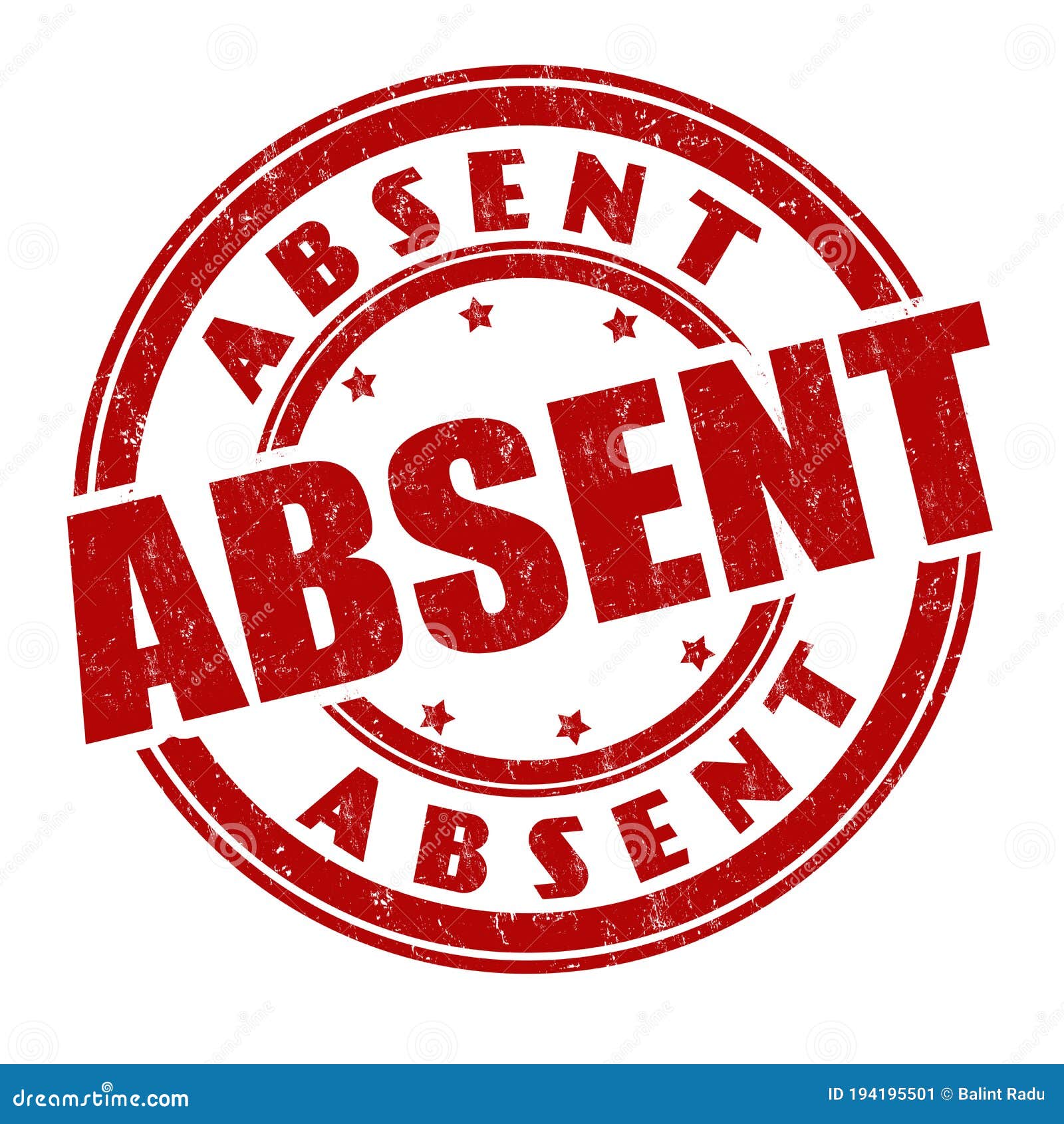 Absent sign or stamp stock vector. Illustration of rubber - 194195501