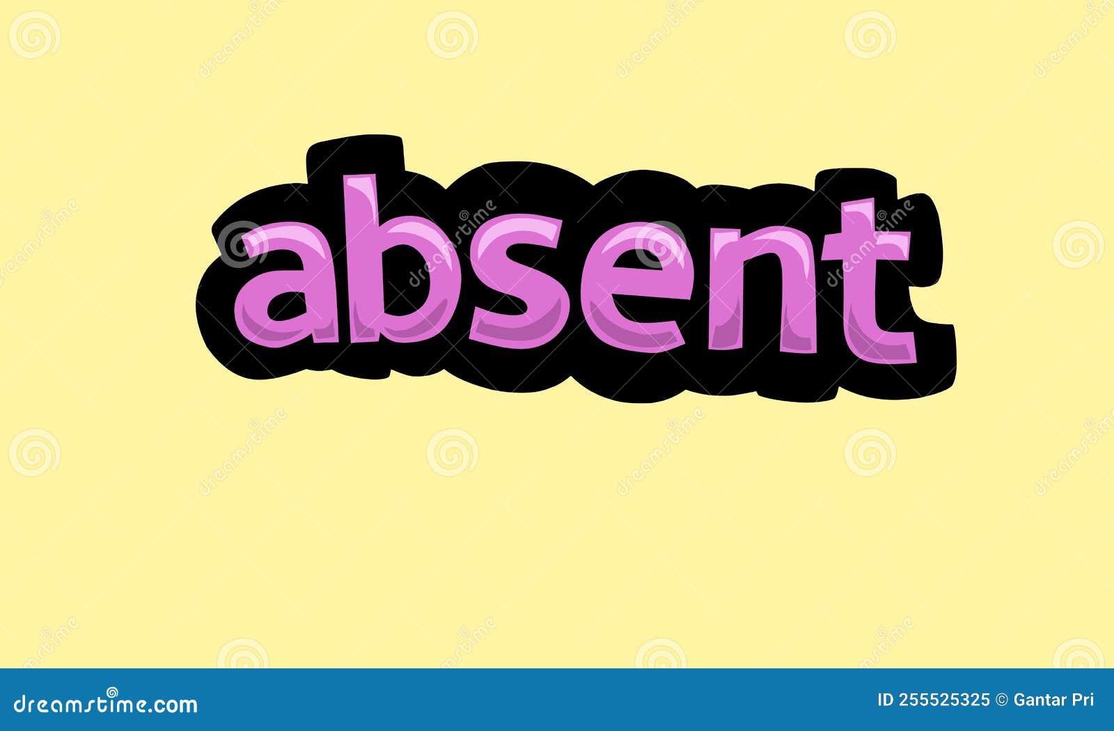 ABSENCE Writing Vector Design on a Yellow Background Stock Vector ...