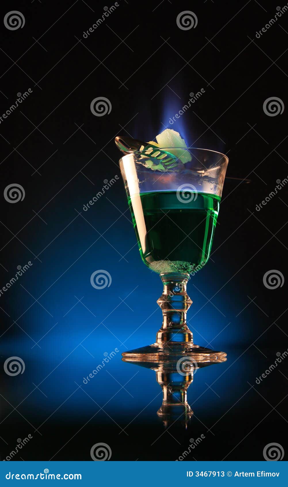 Absinth stock image. Image of drink, drunk, alcohol, reflection - 3467913