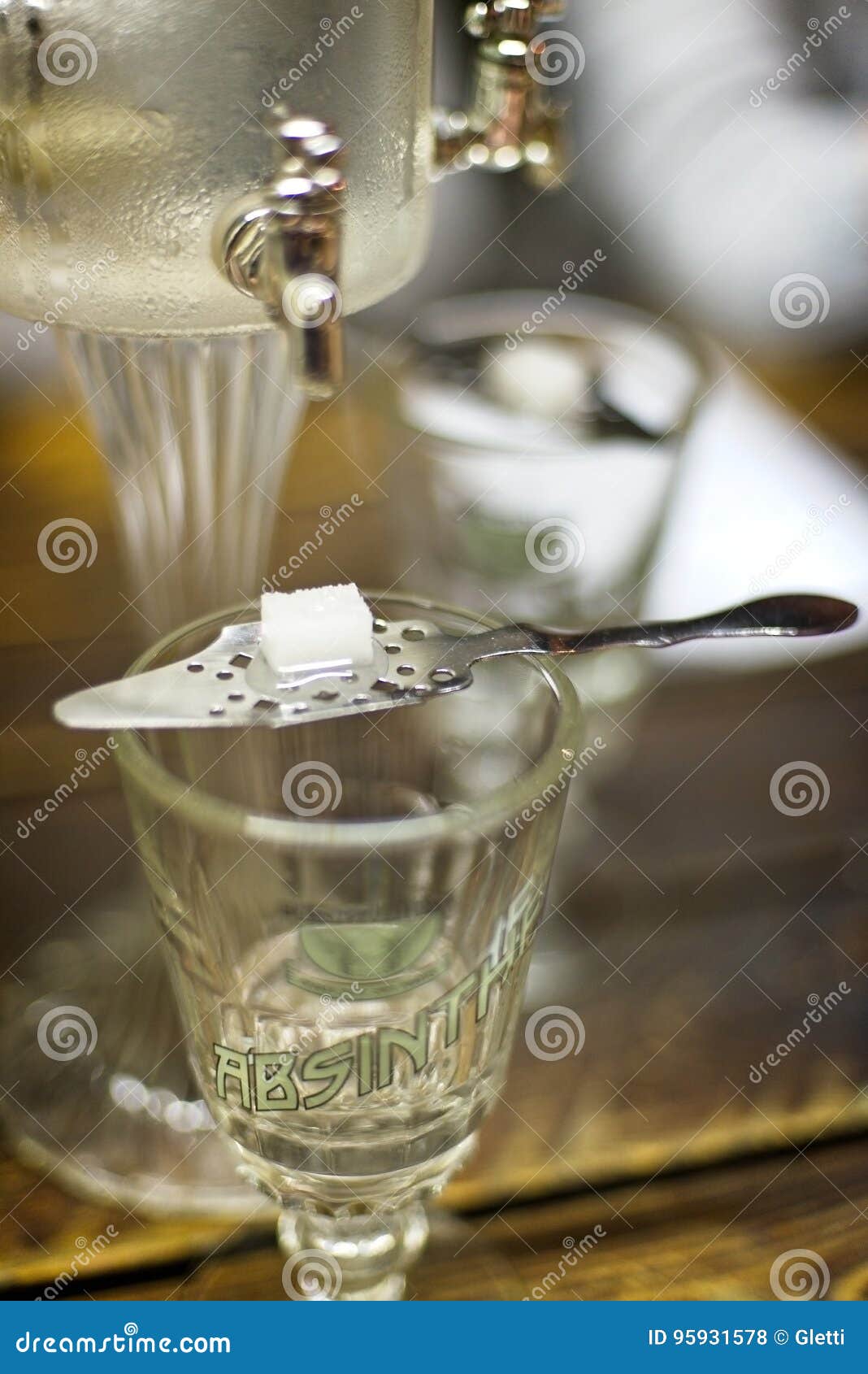 Absinth glass and fountain stock photo. Image of party - 95931578