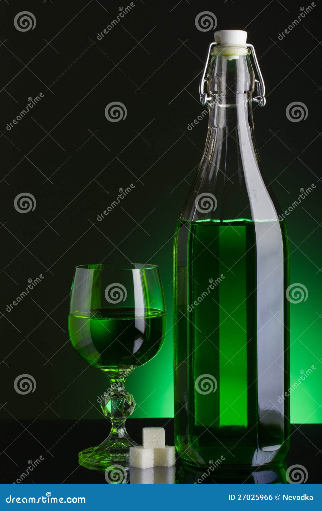 Absinthe bottle and glass stock photo. Image of absinth - 27025966