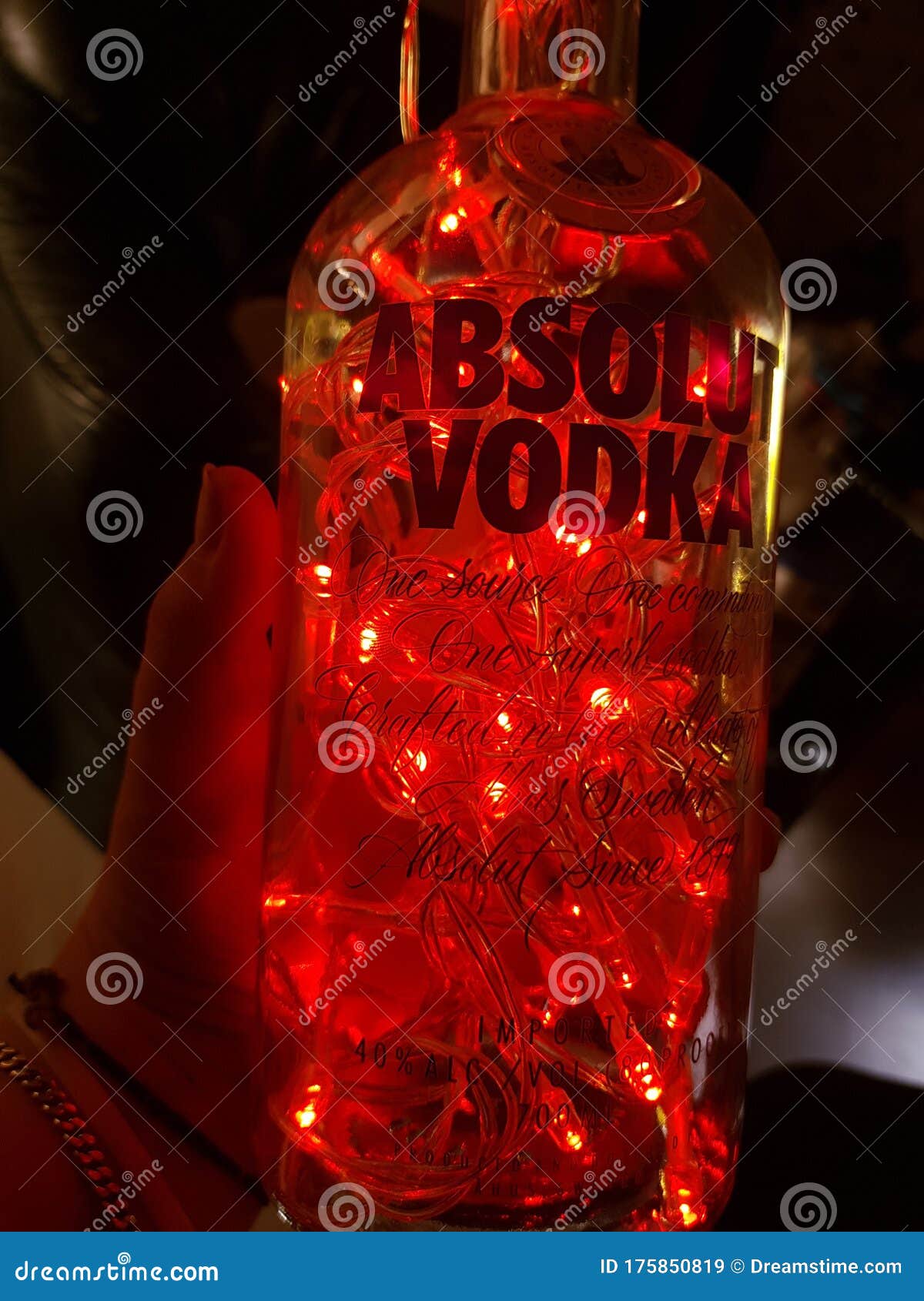 Absolut Vodka Led Bottle Red Editorial Stock Image - Image of vodka ...
