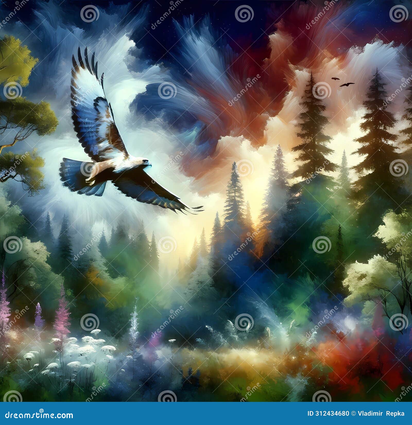 Absolute Freedom Illustration Scene - AI Generated Image Stock ...