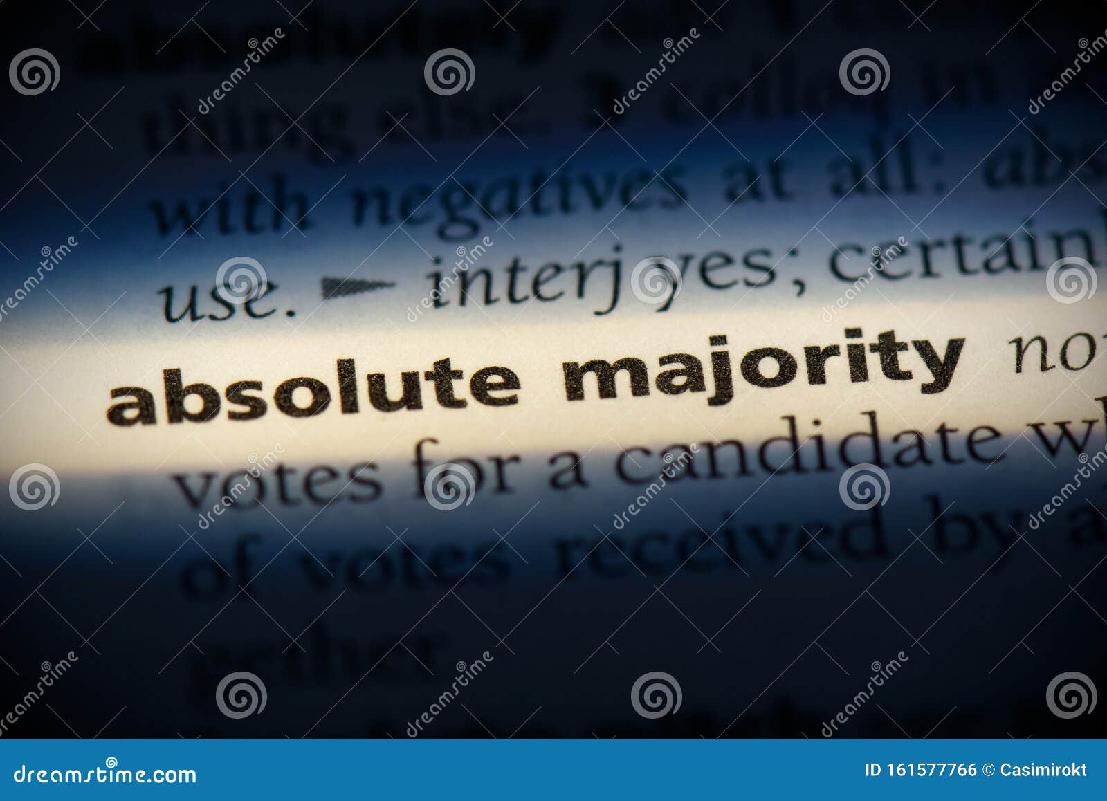 Absolute majority stock photo. Image of text, detail - 161577766