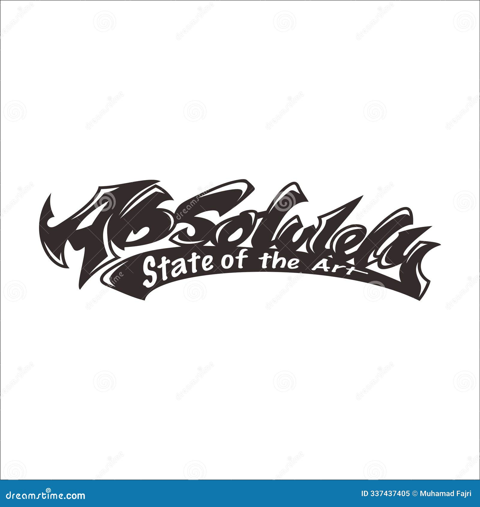 Absolute State of the Art Graffiti Writing on a White Background Stock Illustration ...