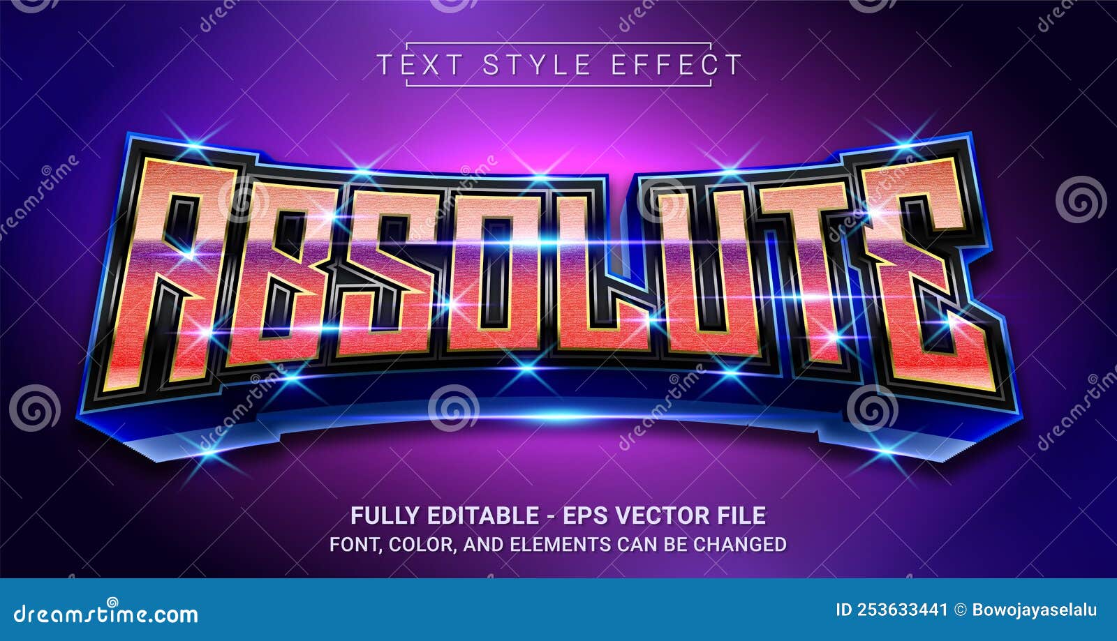Absolute Text Style Effect. Editable Graphic Text Template Vector ...
