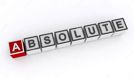Absolute Word Block on White Stock Image - Image of boundless, total ...