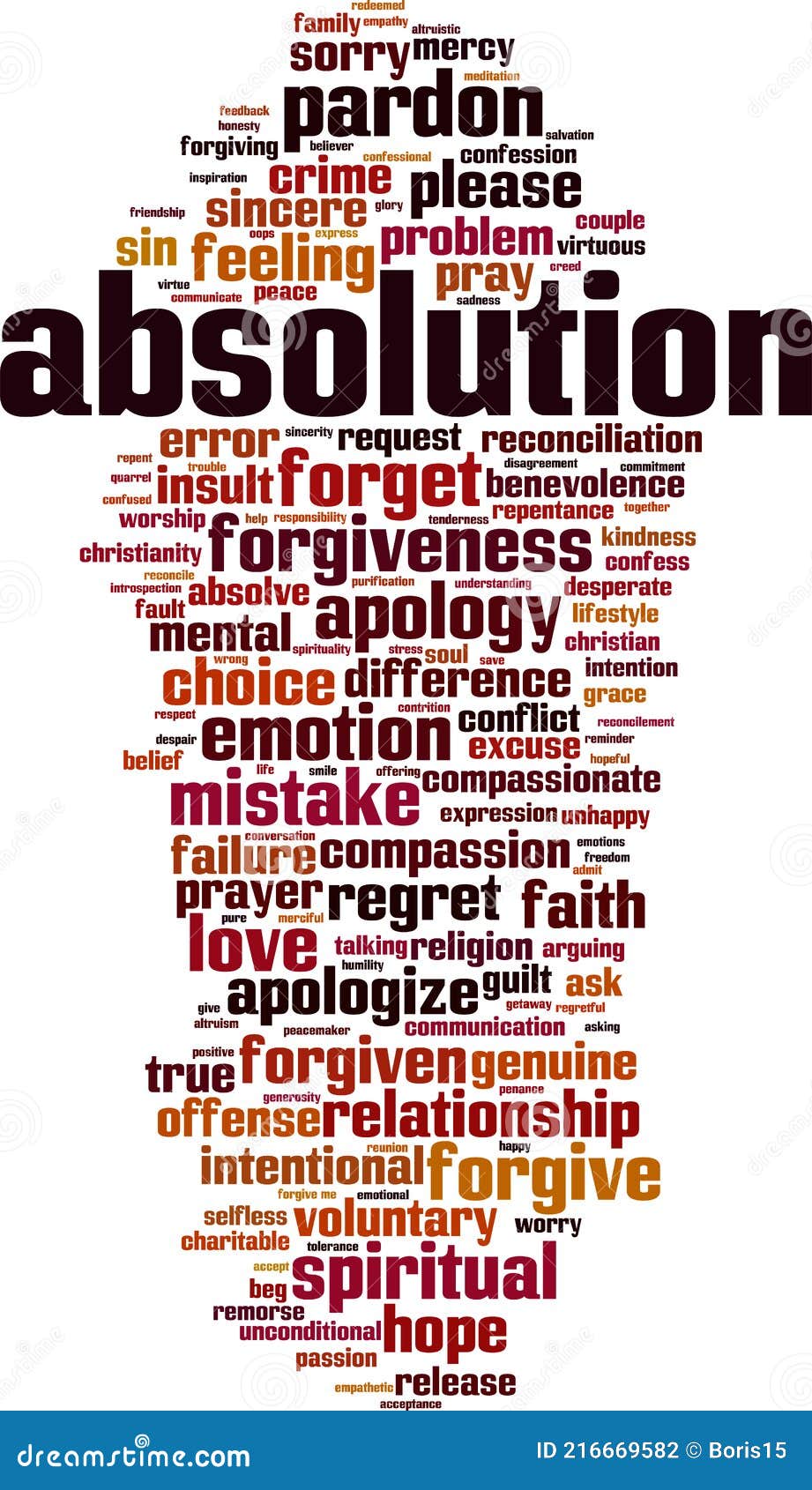 Absolution word cloud stock vector. Illustration of difference - 216669582