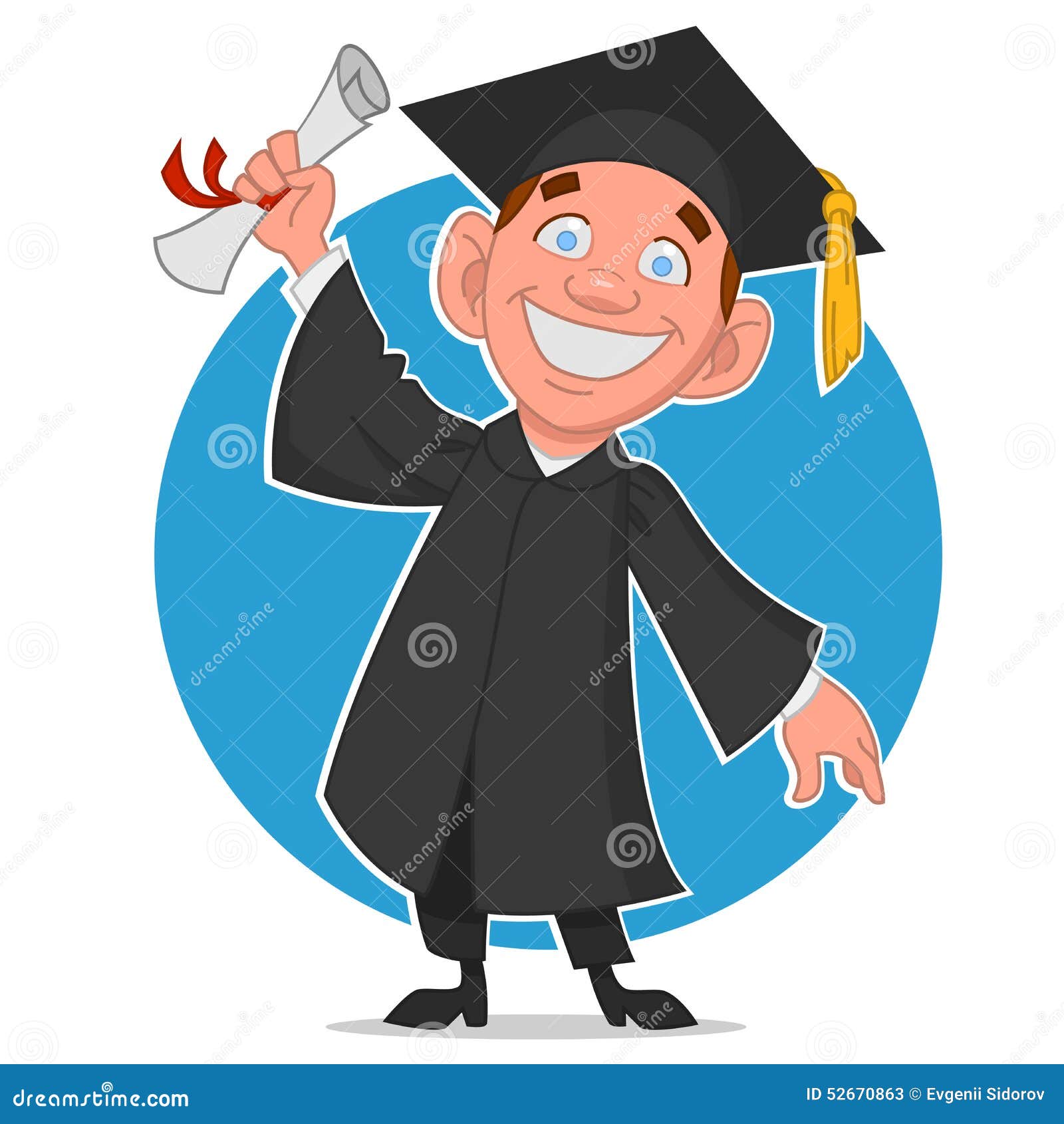 Absolvent vektor abbildung. Illustration von glücklich - 52670863