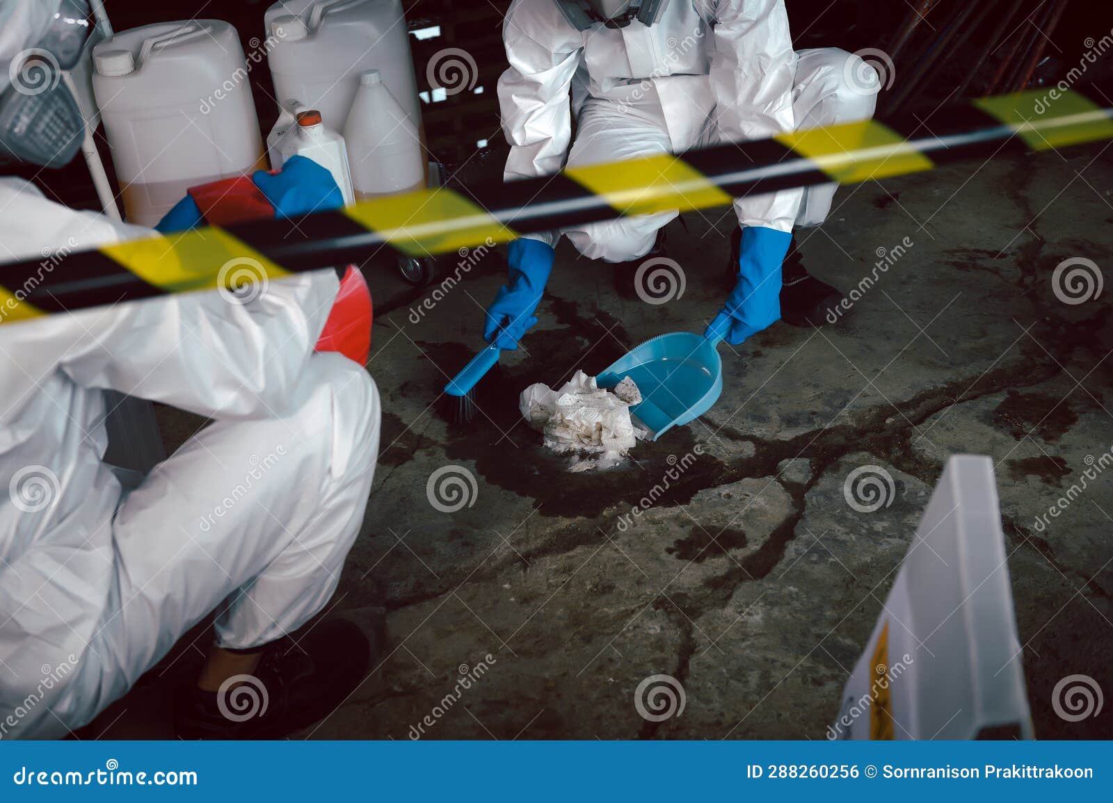 Absorb Spillage, How To Contain Chemical Spill, Part of Steps for ...