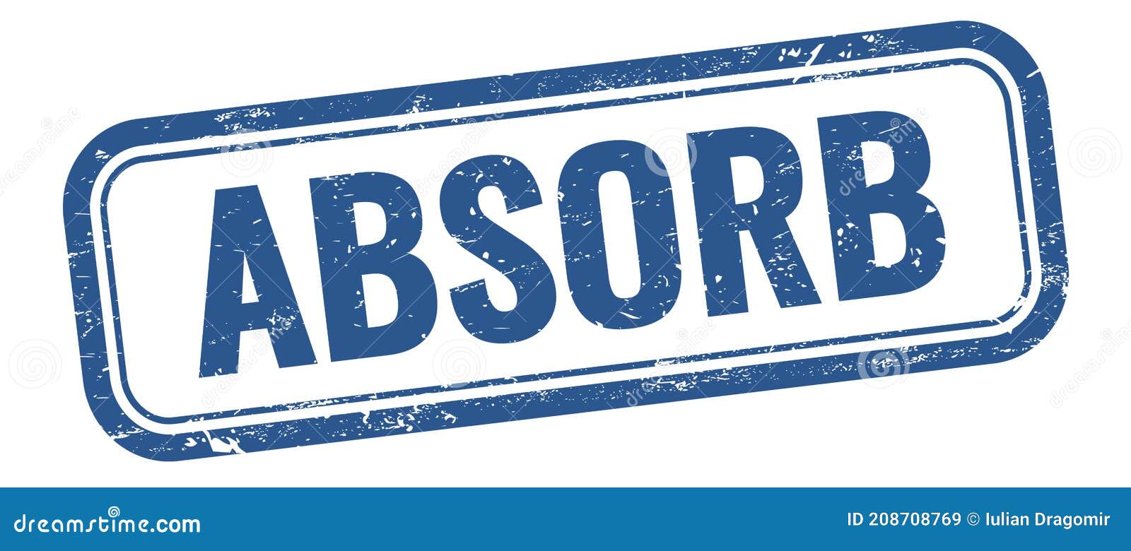 ABSORB Text on Blue Grungy Vintage Stamp Stock Illustration ...