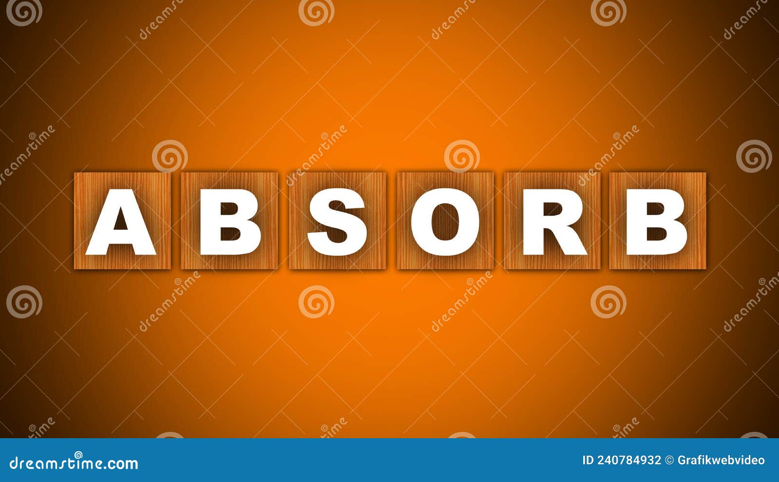 Absorb Text Title - Square Wooden Concept - Orange Background - 3D ...