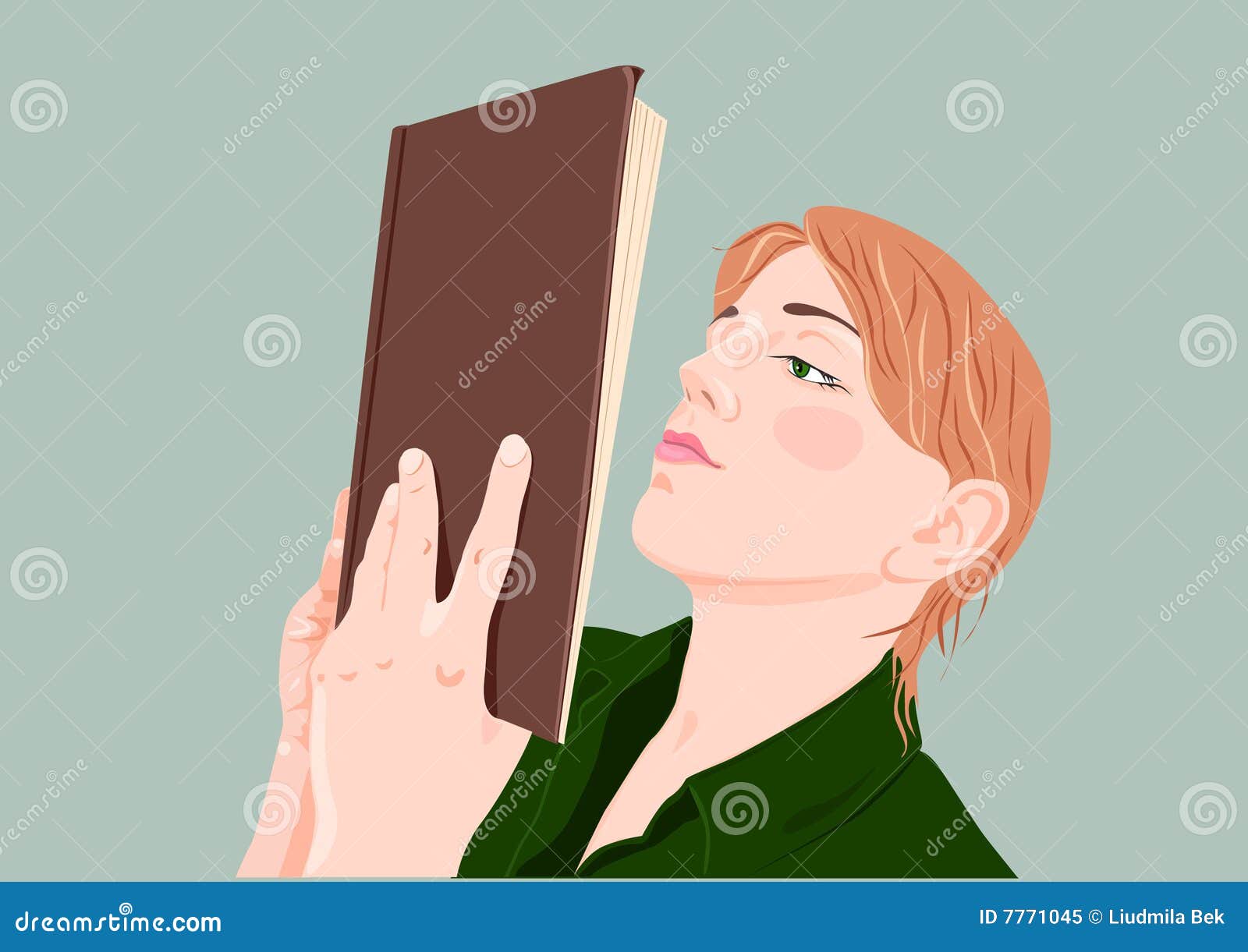 Absorbed stock vector. Illustration of youth, girls, literature - 7771045