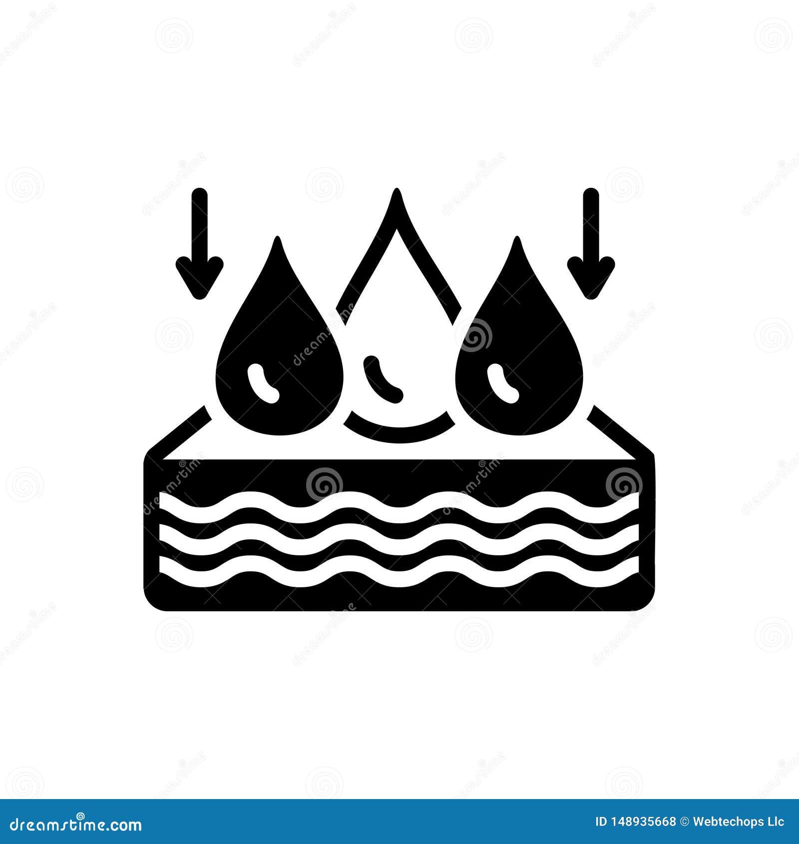 Black Solid Icon for Absorbent, Absorbing and Drying Stock Vector ...