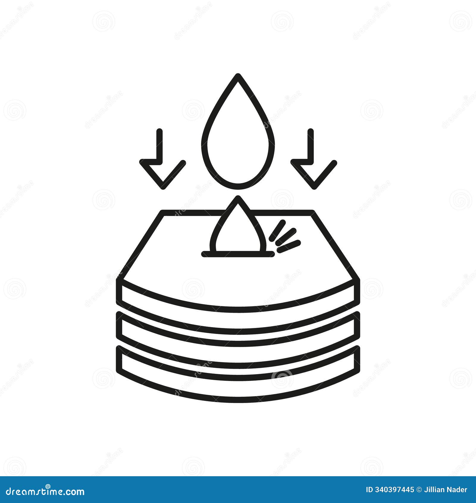 Absorption Icon Flat Line Symbol Set Stock Illustration - Illustration ...